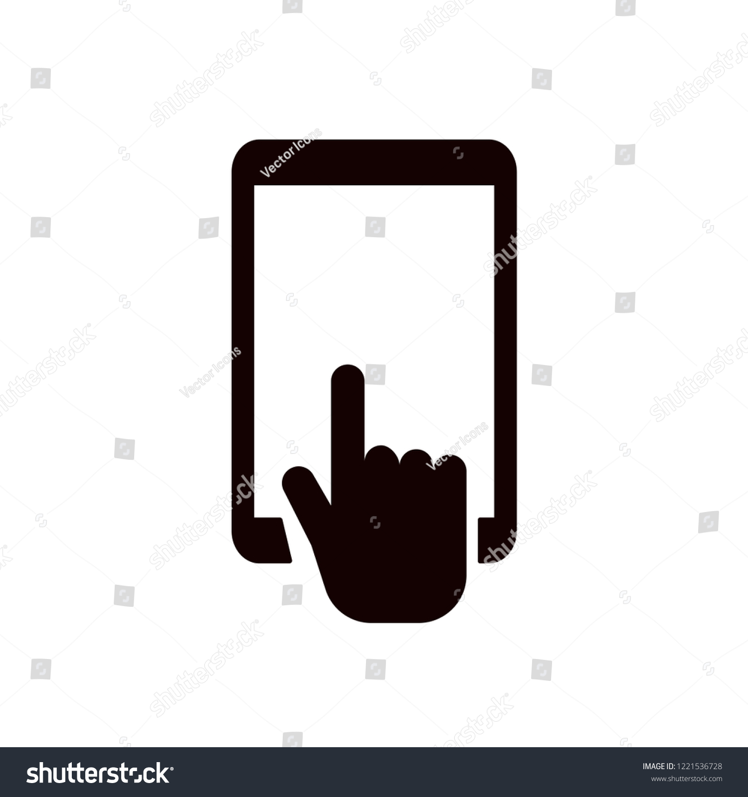 Touch Screen Vector Icon Stock Vector (Royalty Free) 1221536728 ...