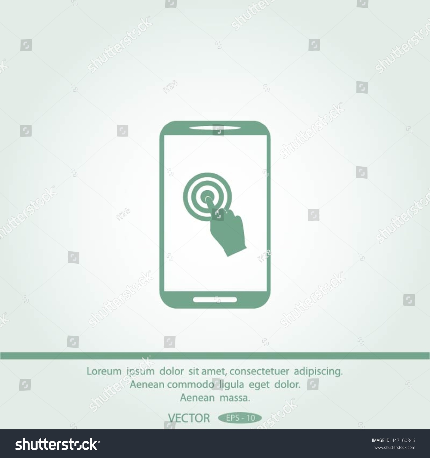 Touchscreen Vector Icon Stock Vector (Royalty Free) 447160846 ...