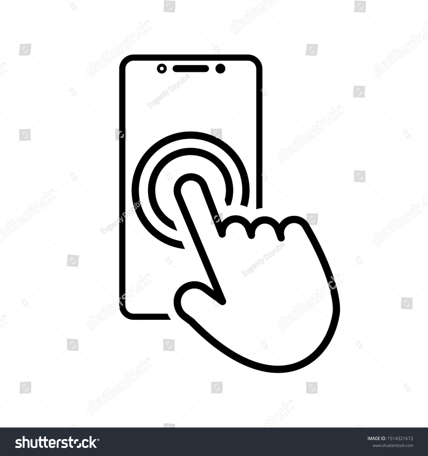 Touch Smartphone Icon Hand Your Projects Stock Vector (Royalty Free ...