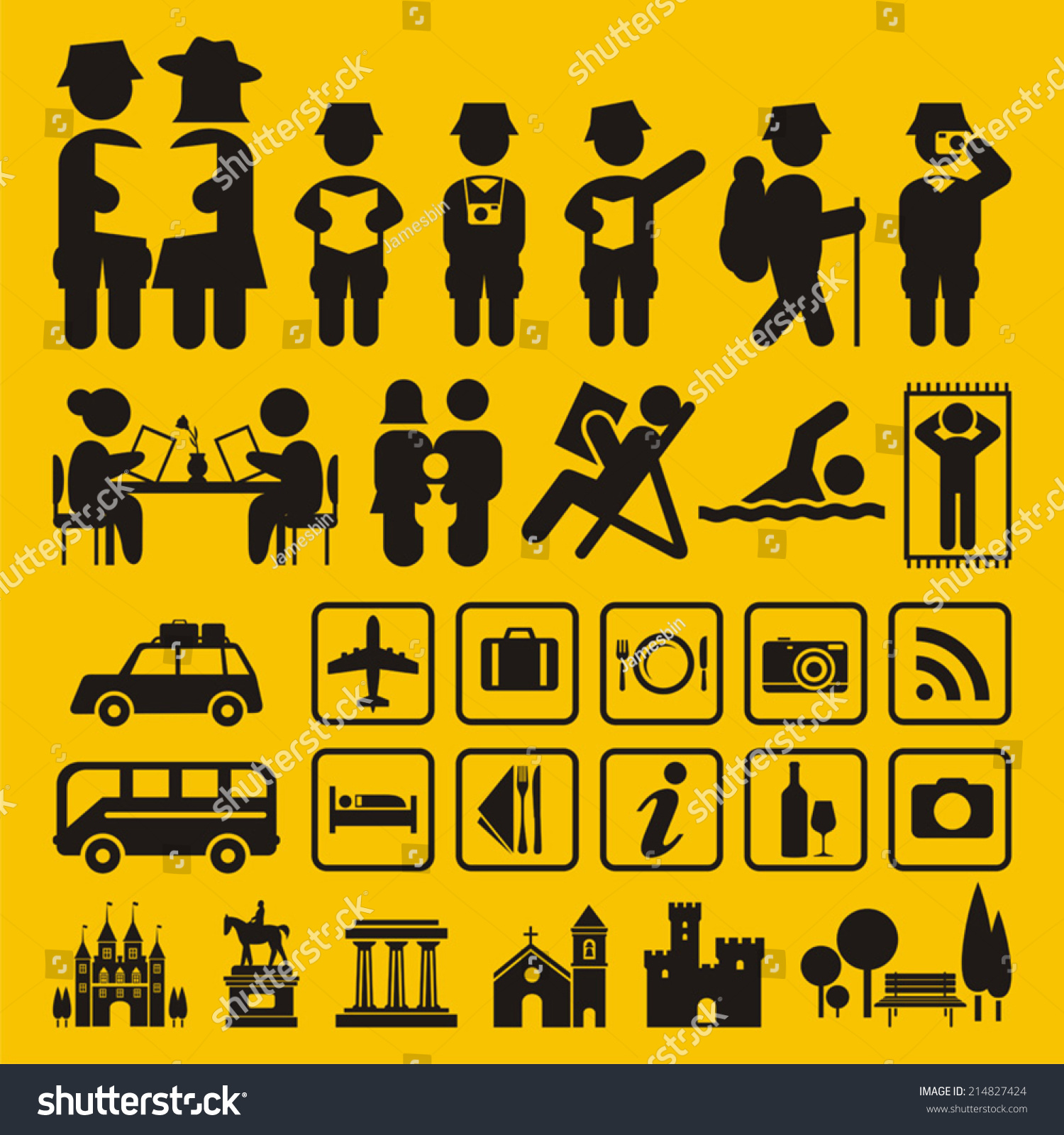 Tourism Signs Stock Vector (Royalty Free) 214827424 | Shutterstock