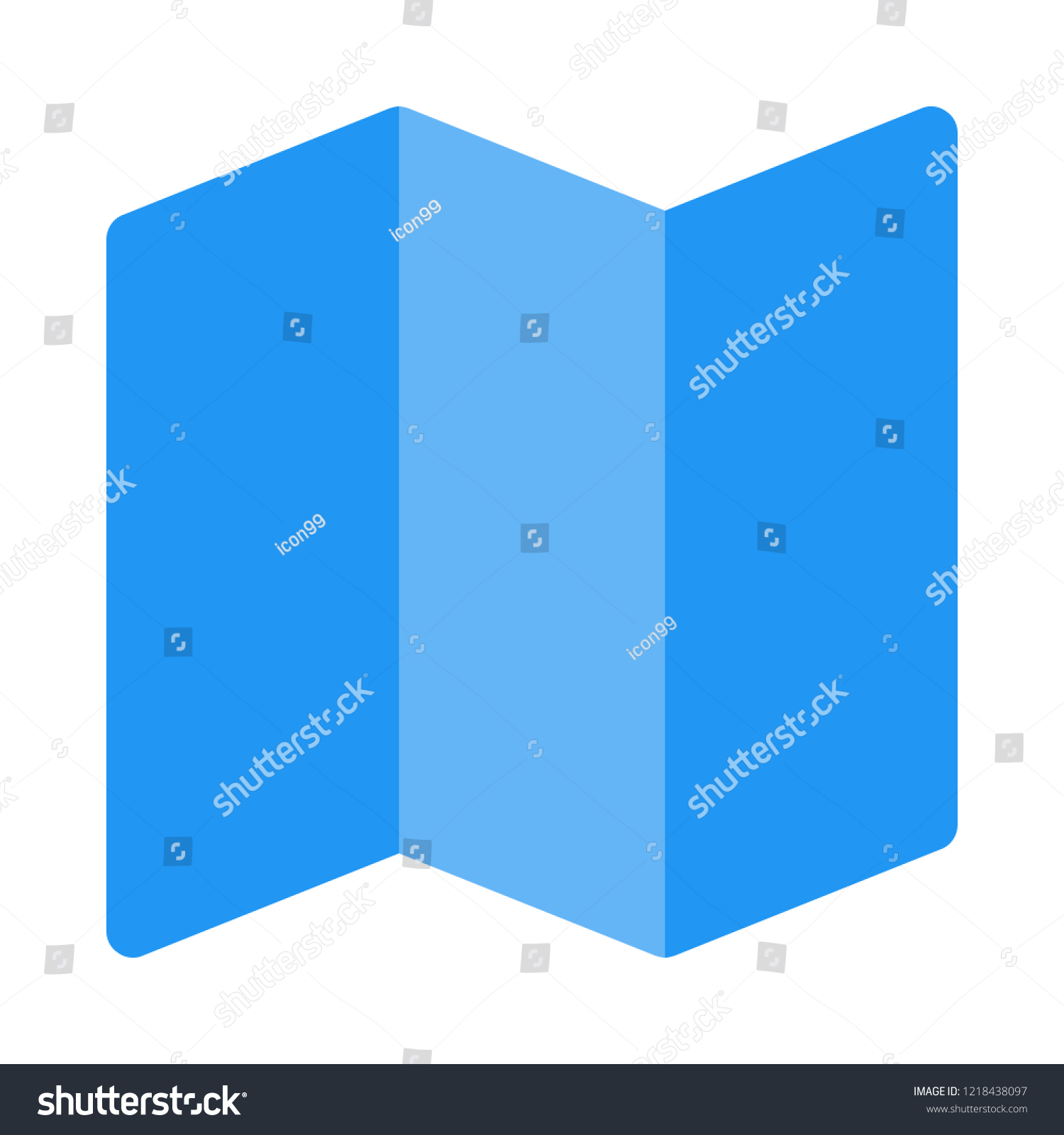 Tourist Foldable Map Stock Vector (Royalty Free) 1218438097