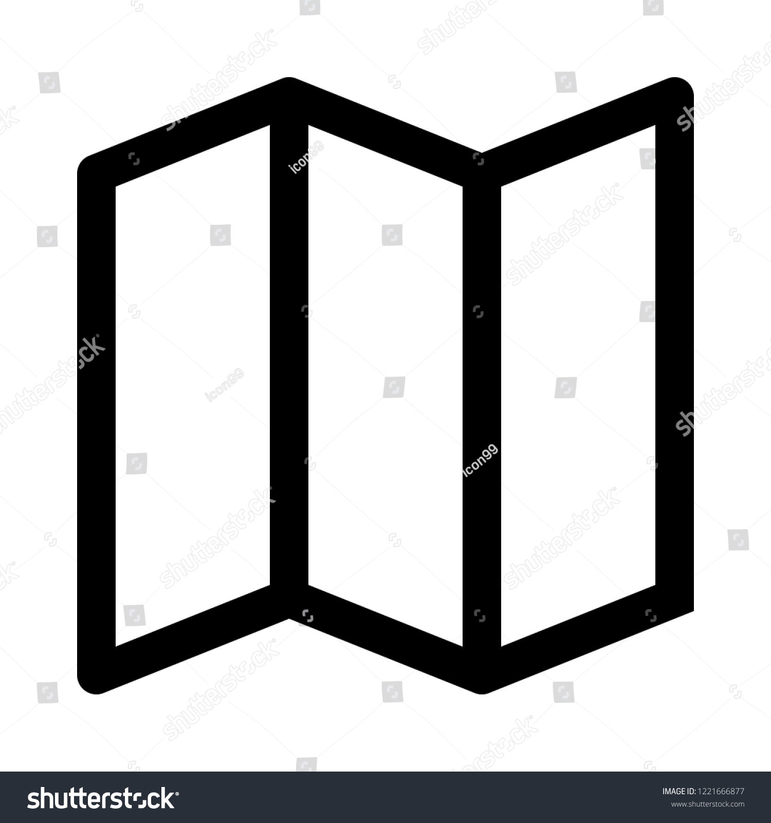 Tourist Foldable Map Stock Vector (Royalty Free) 1221666877