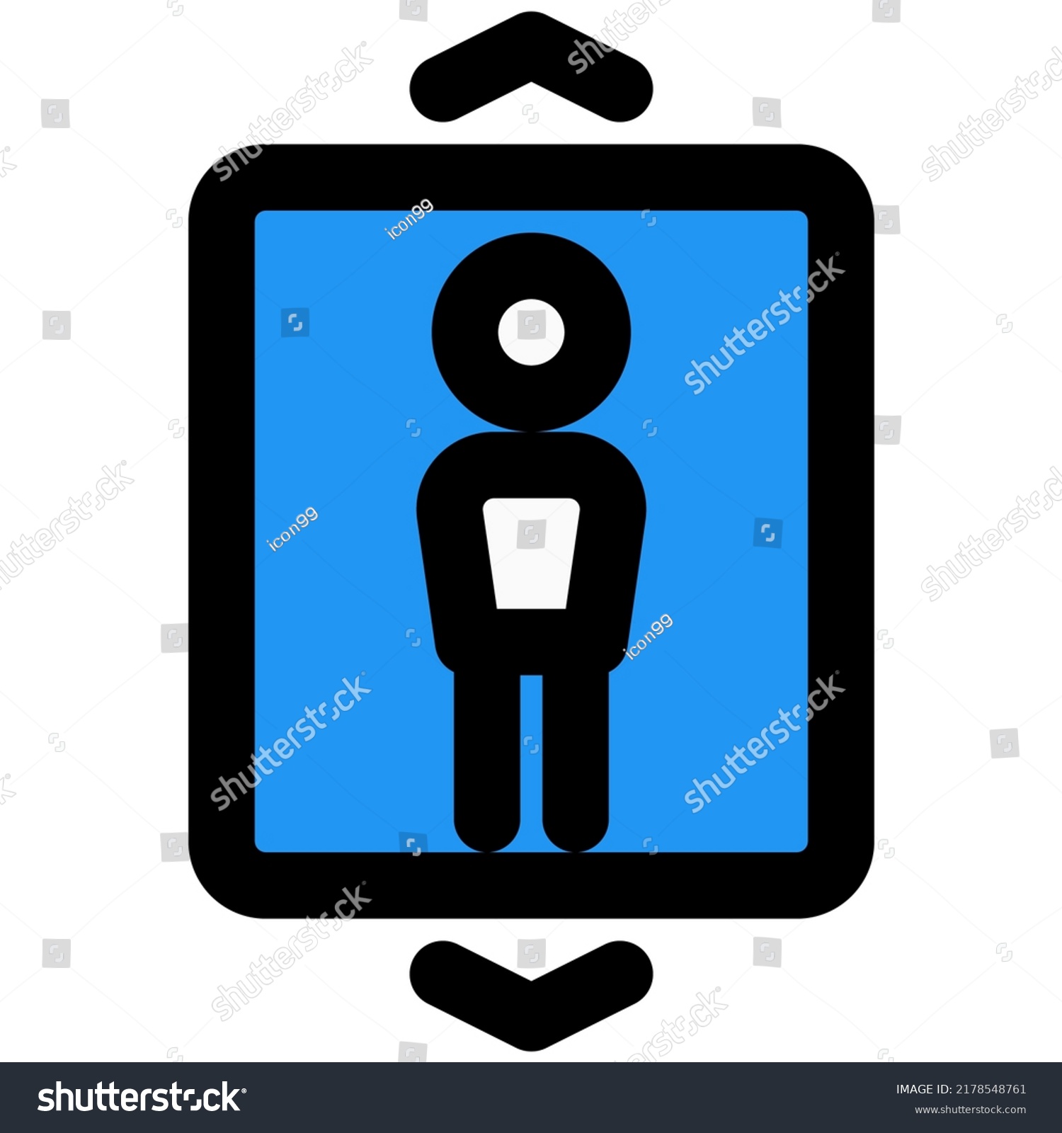 Tourist Using Elevators Arrows Down Stock Vector (Royalty Free ...