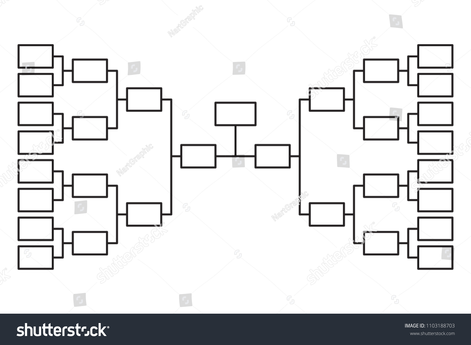Tournament Bracket 16 Team Icon Template: vector de stock (libre de ...