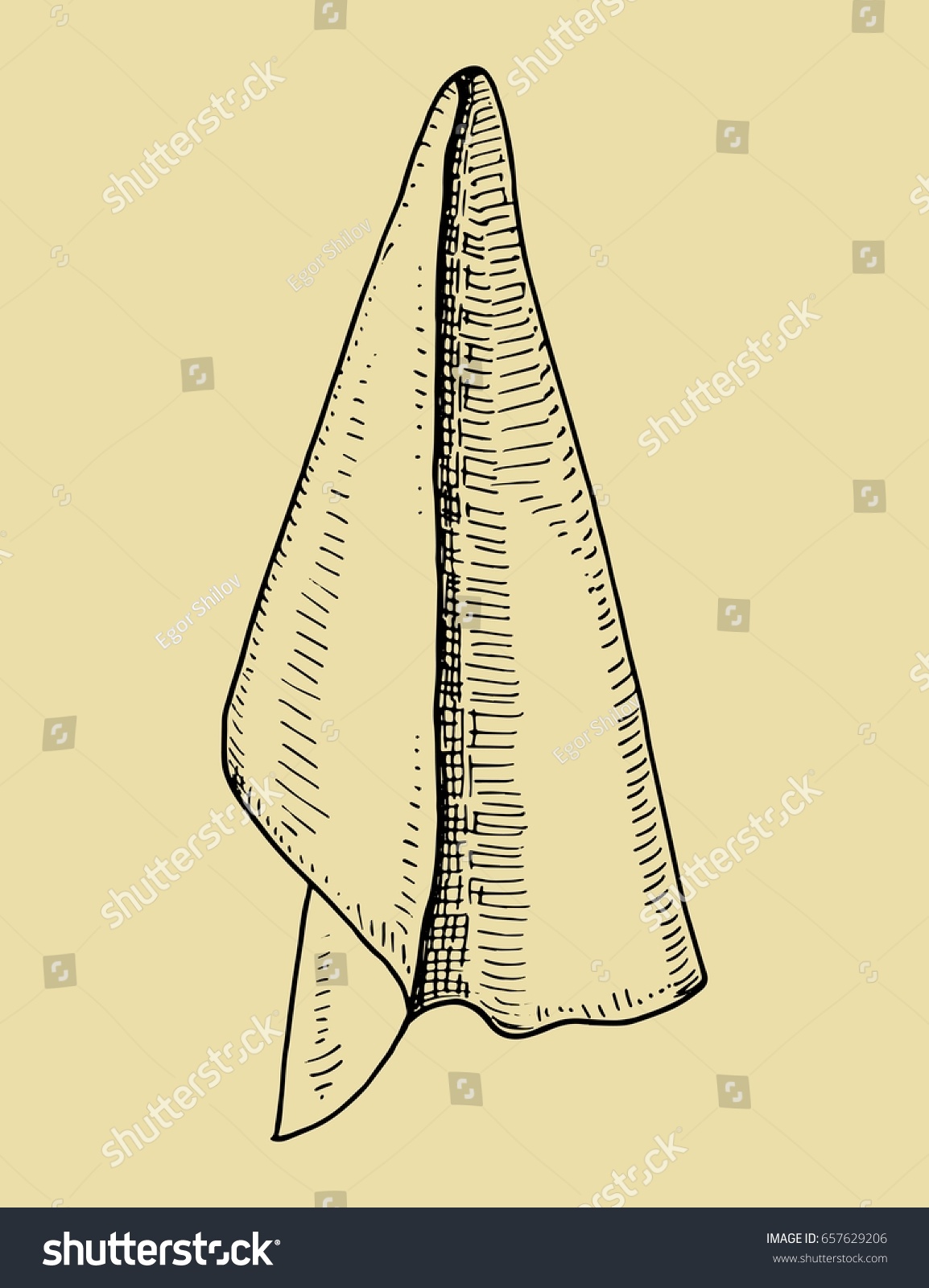Towel Kitchen Sketch Vector Stock Vector (Royalty Free) 657629206