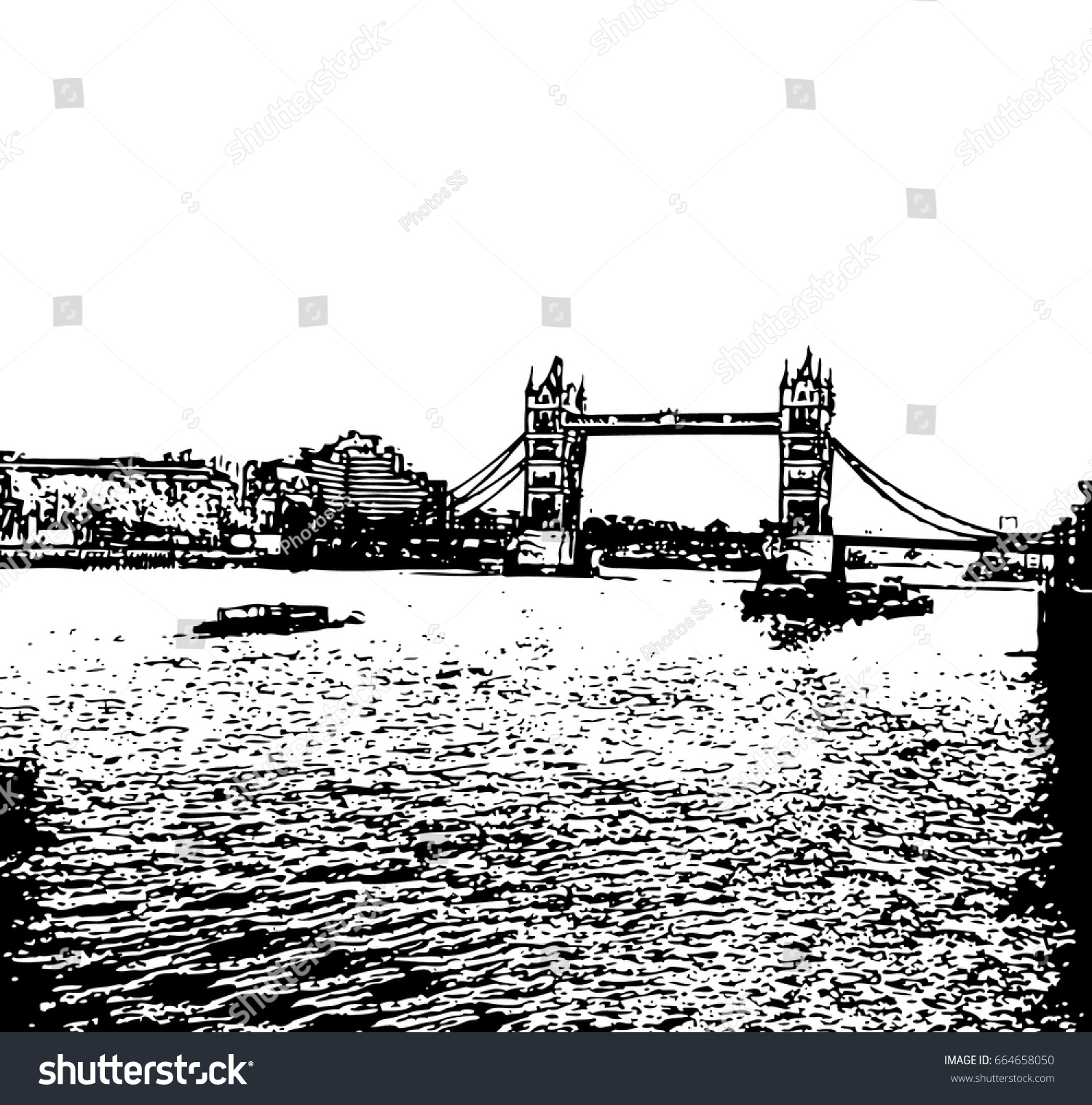 Tower Bridge London Vector Illustration Stock Vector (Royalty Free ...