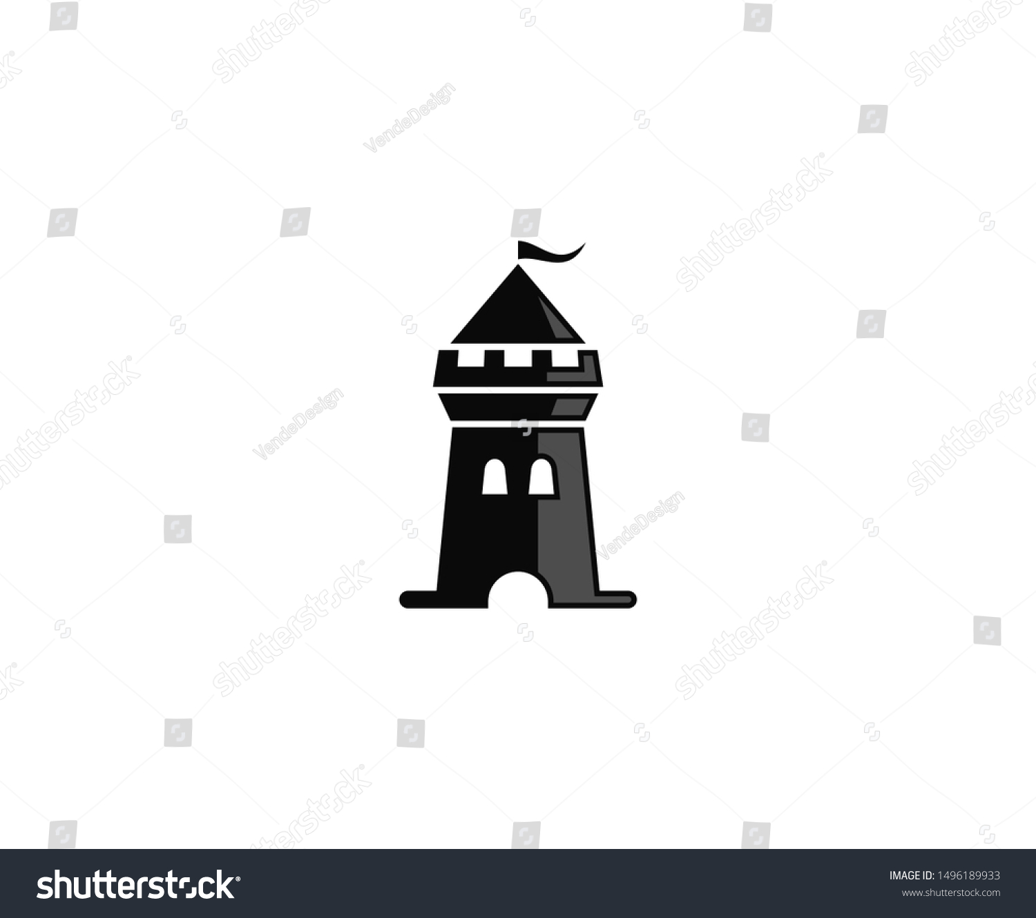 Tower Castle Logo Icon Vector Stock Vector (Royalty Free) 1496189933
