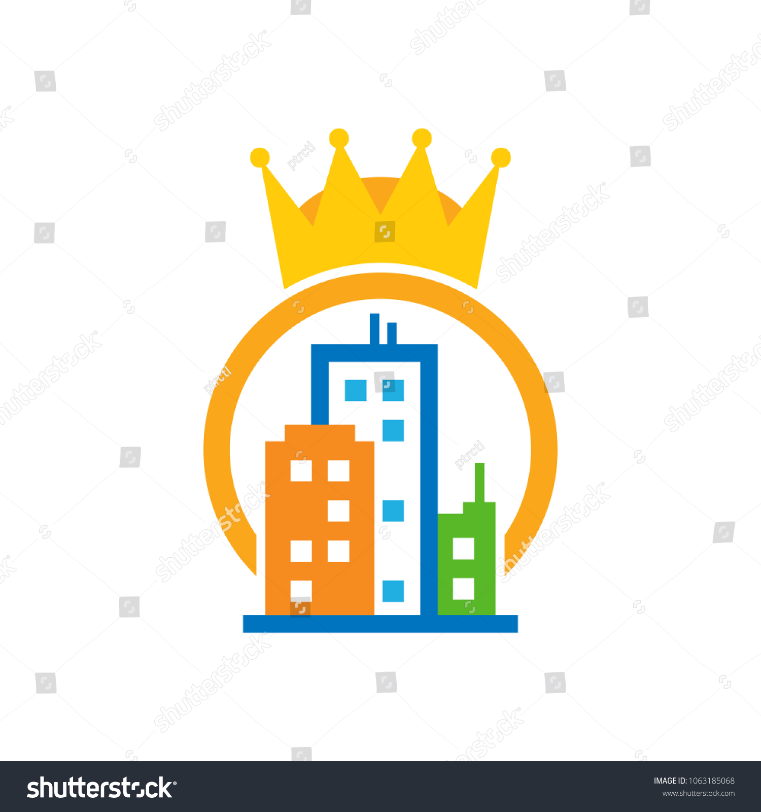 Town King Logo Icon Design Stock Vector (Royalty Free) 1063185068