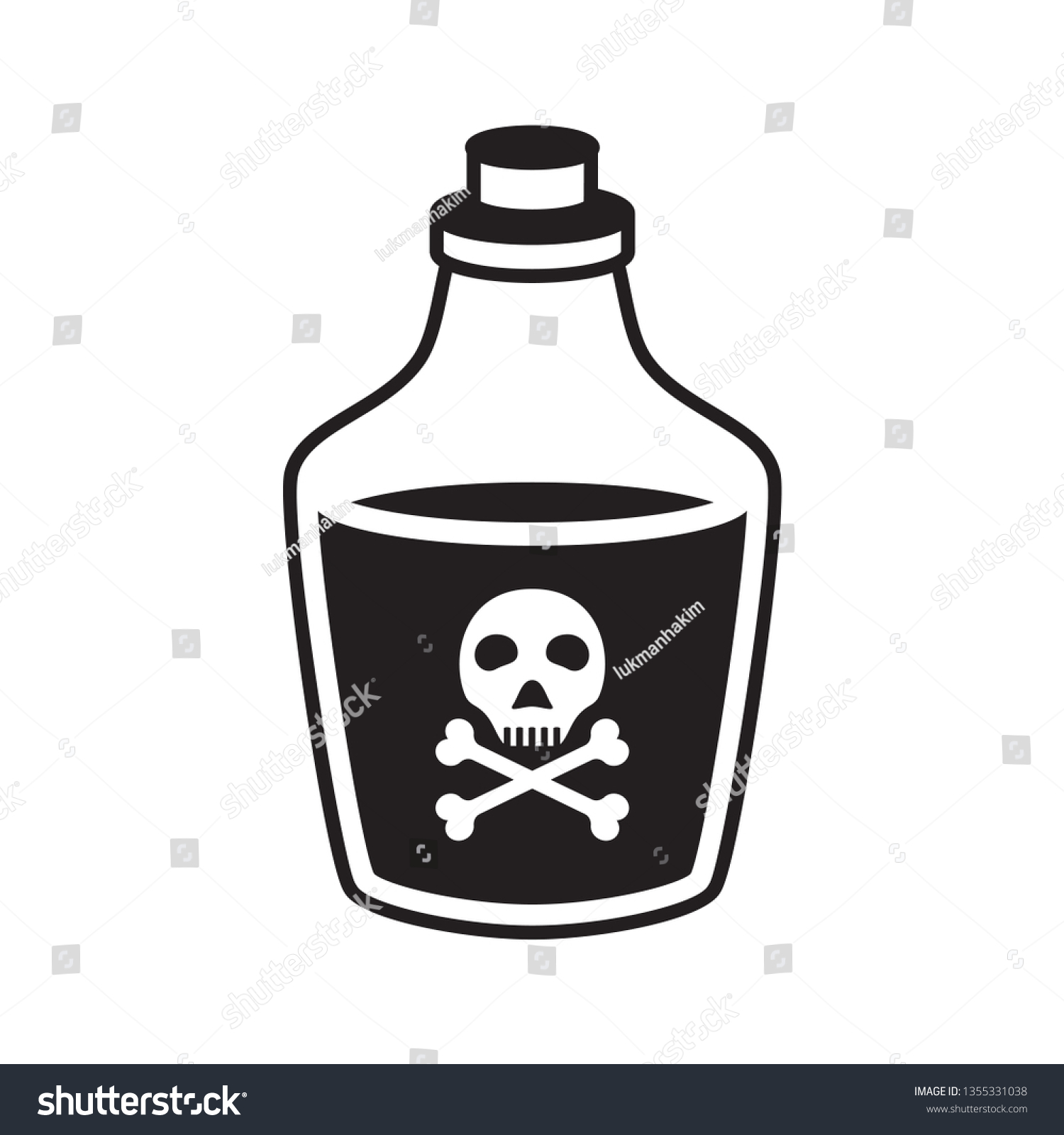 Toxic Liquid Bottle Icon Vector Stock Vector (Royalty Free) 1355331038