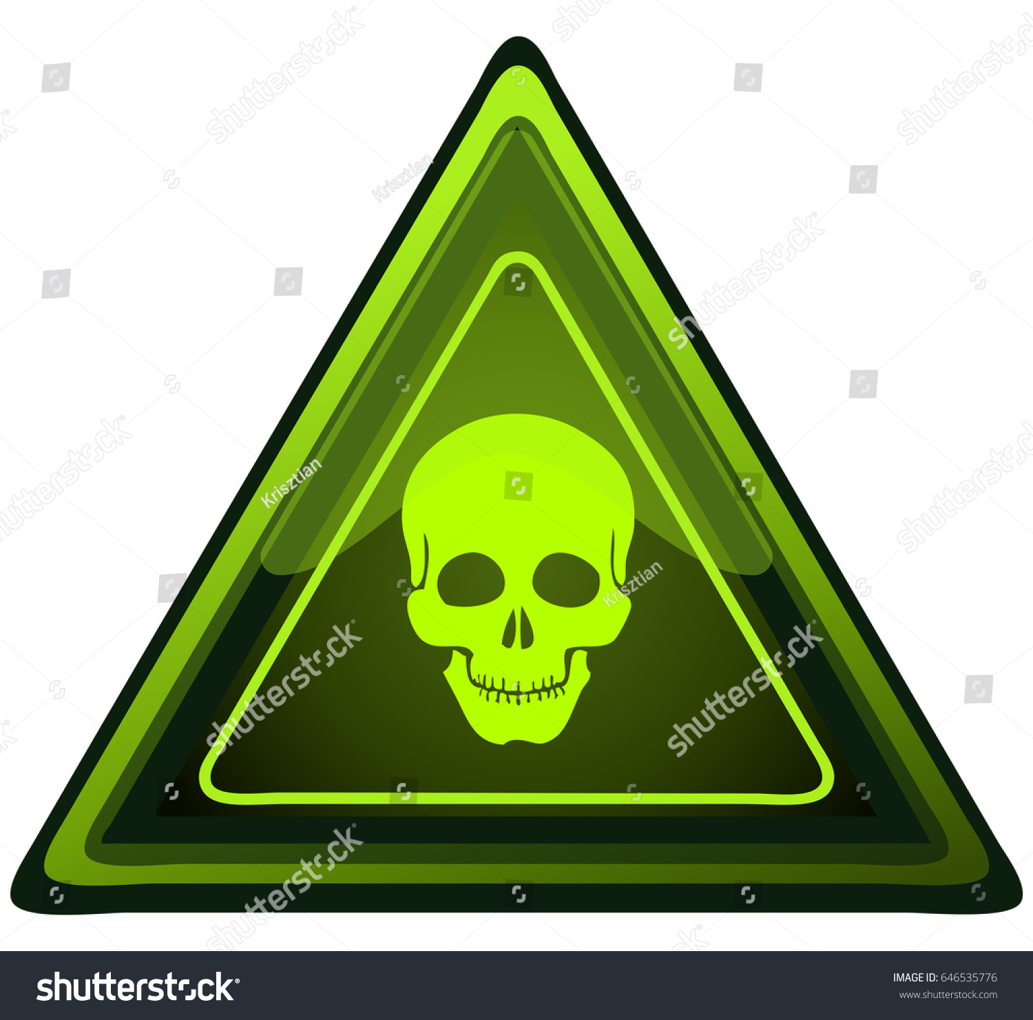 Toxic Triangular Green Glowing Sign Vector Stock Vector (Royalty Free ...