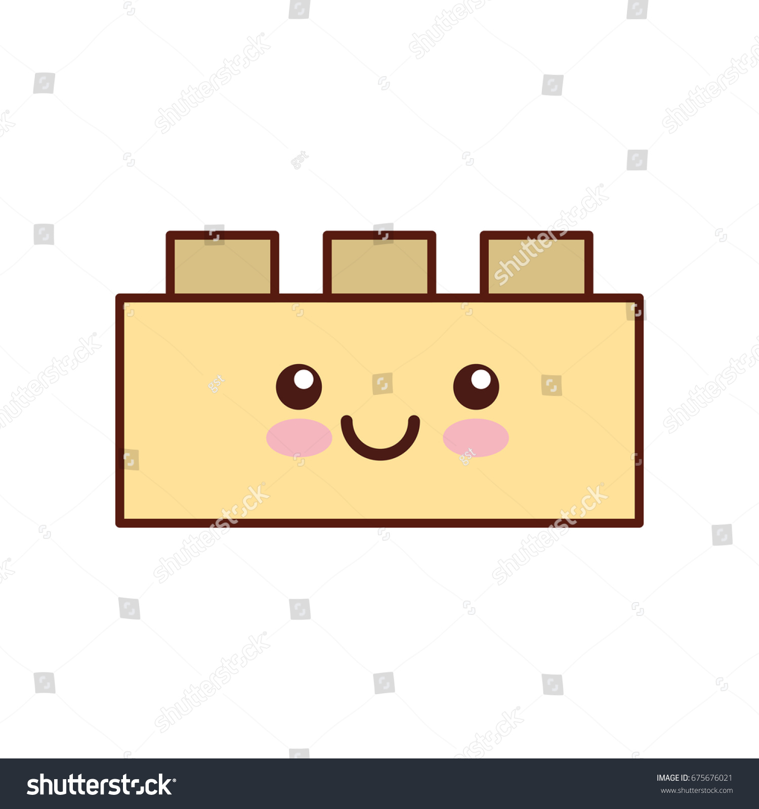 Toy Blocks Structure Kawaii Character Stock Vector (Royalty Free ...