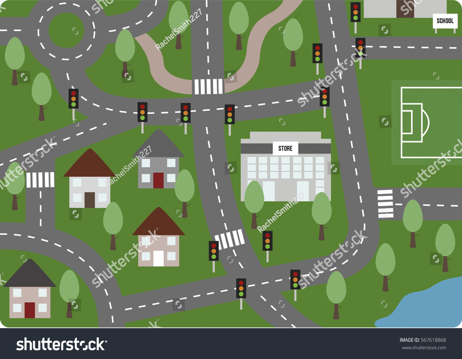 Toy Car Mapmat Vector Illustration Stock Vector (Royalty Free ...