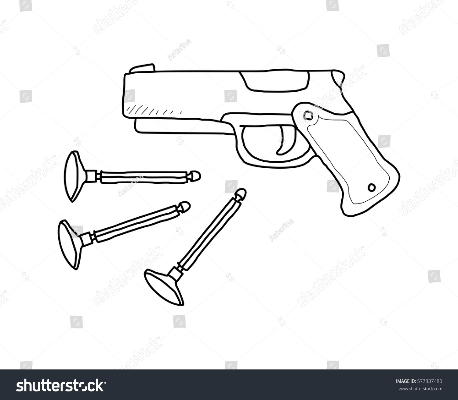 Toy Gun Doodle Stock Vector (Royalty Free) 577837480