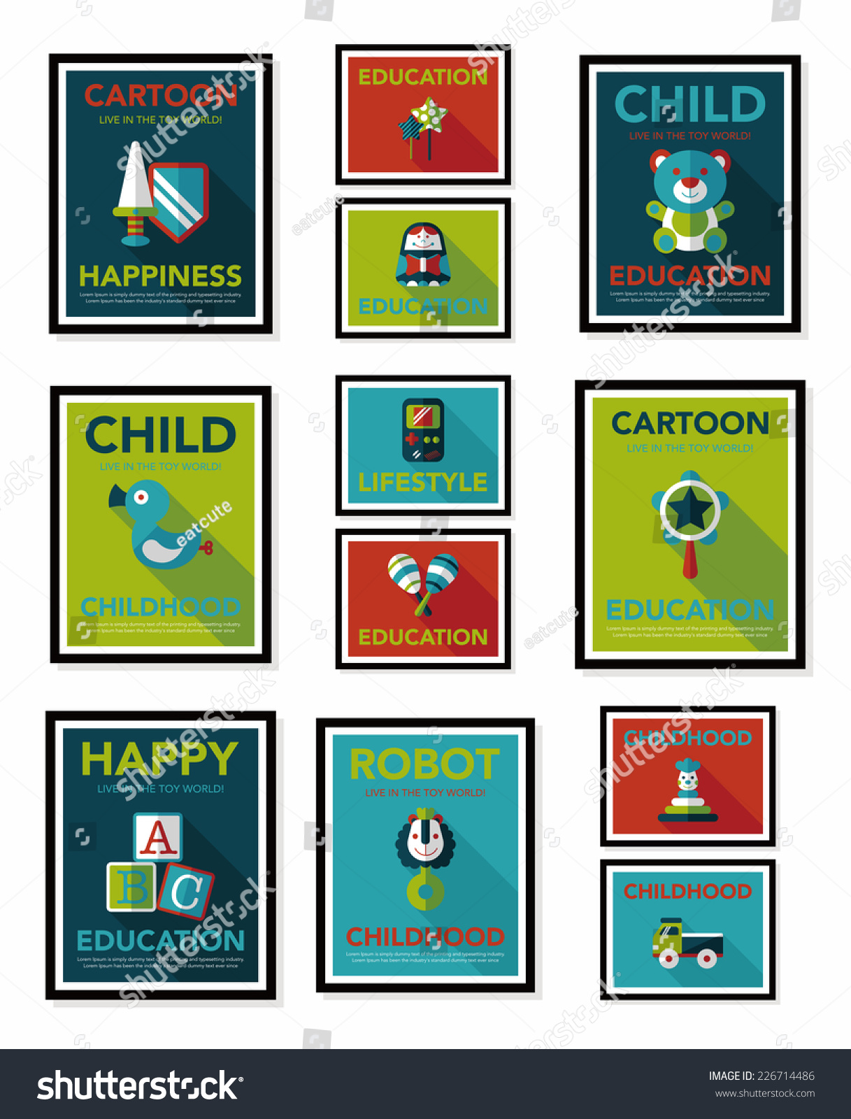 Toy Poster Flat Banner Design Flat Stock Vector (Royalty Free ...