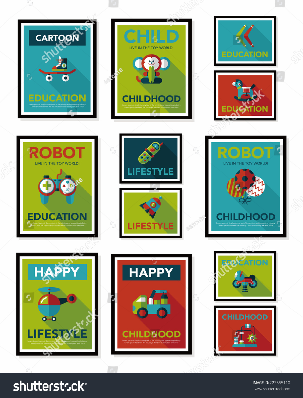 Toy Poster Flat Banner Design Flat Stock Vector (Royalty Free ...