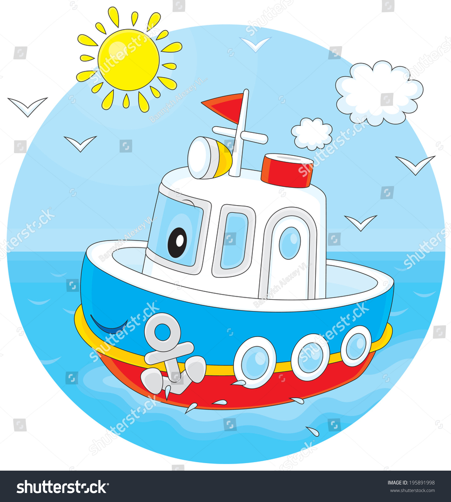 Toy Ship Stock Vector 195891998 - Shutterstock