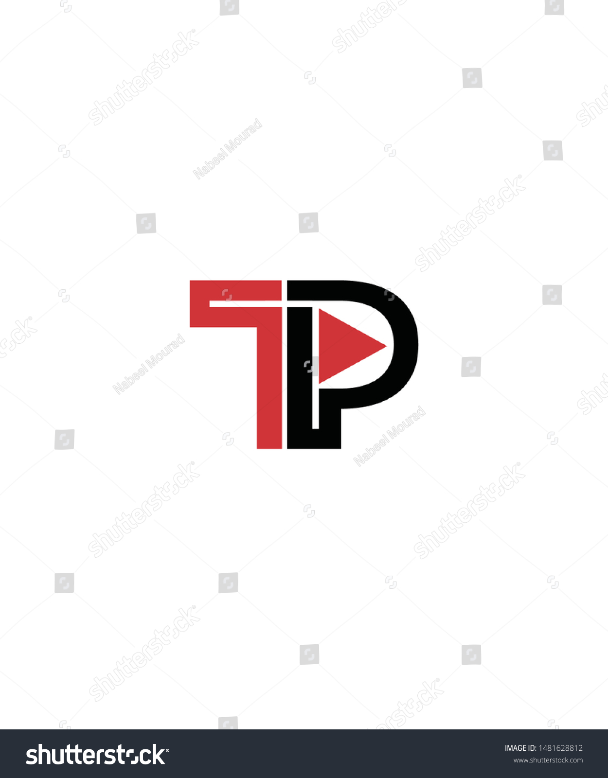 Vektor Stok Tp Play Logo Design Icon (Tanpa Royalti) 1481628812 ...