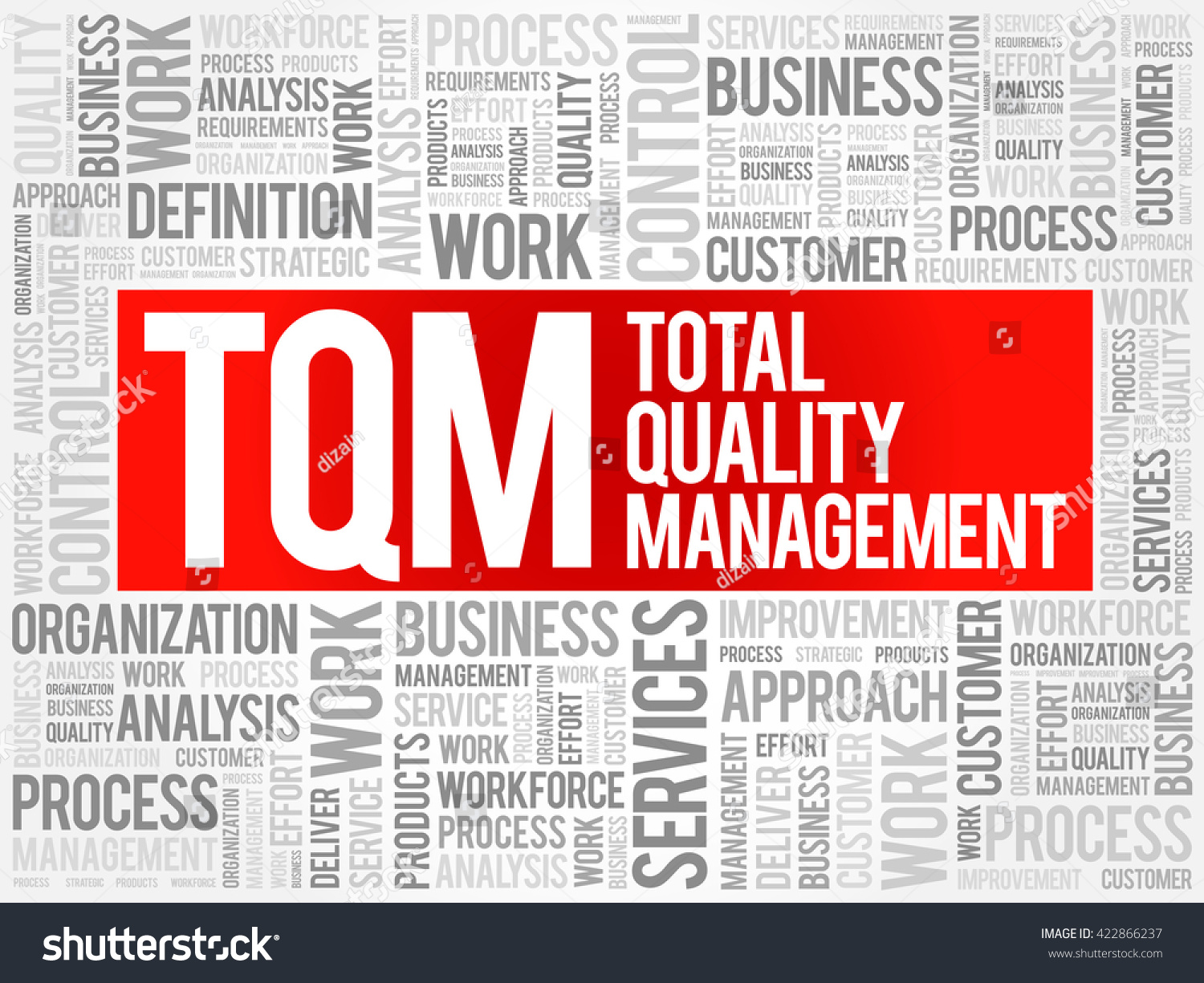 Tqm Total Quality Management Word Cloud Stock Vector (Royalty Free) 422866237 | Shutterstock