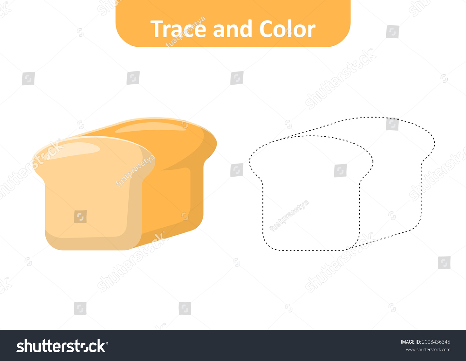 Trace Color Kids Bread Vector Stock Vector (Royalty Free) 2008436345 ...