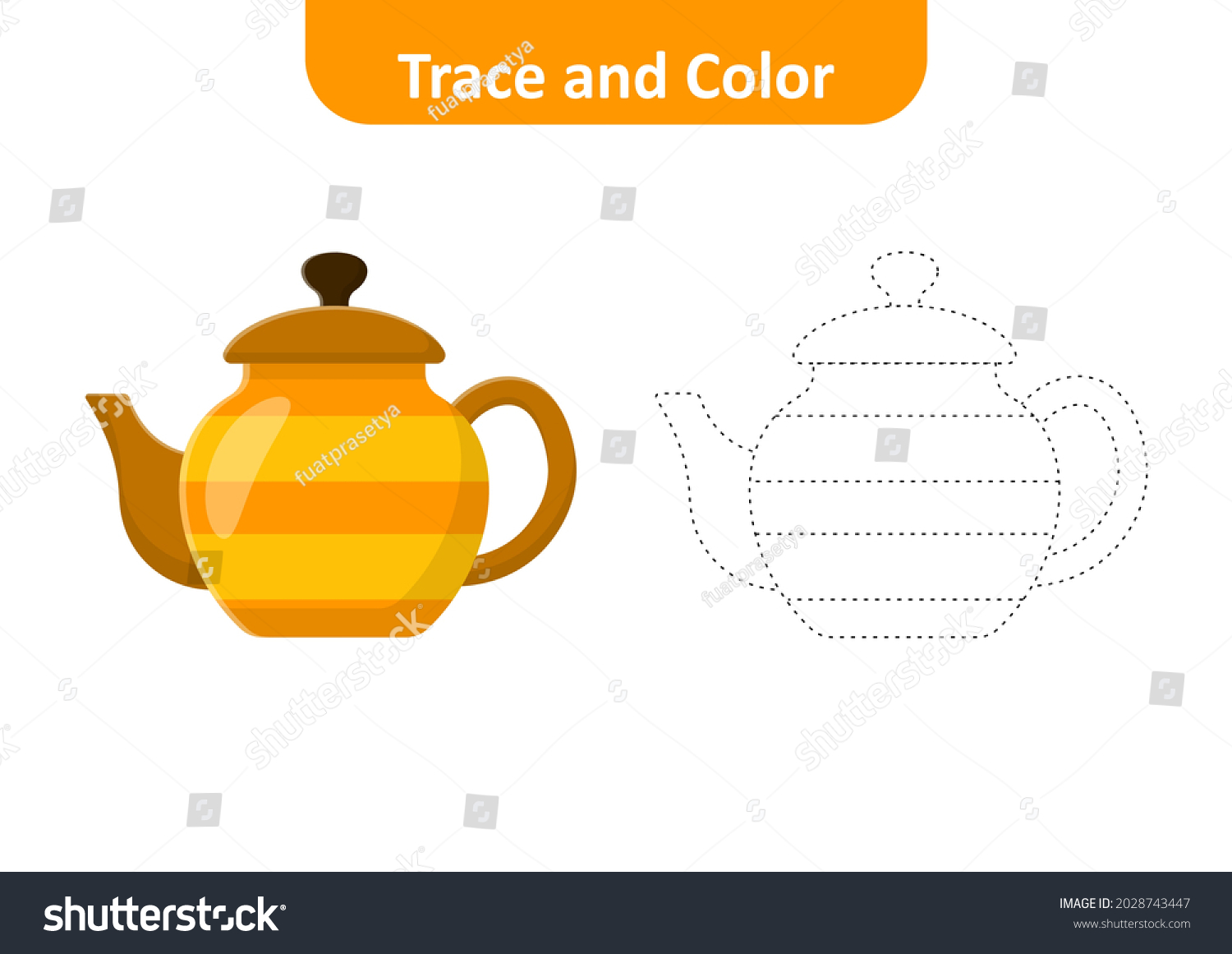 Trace Color Teapot Vector Stock Vector (Royalty Free) 2028743447 ...