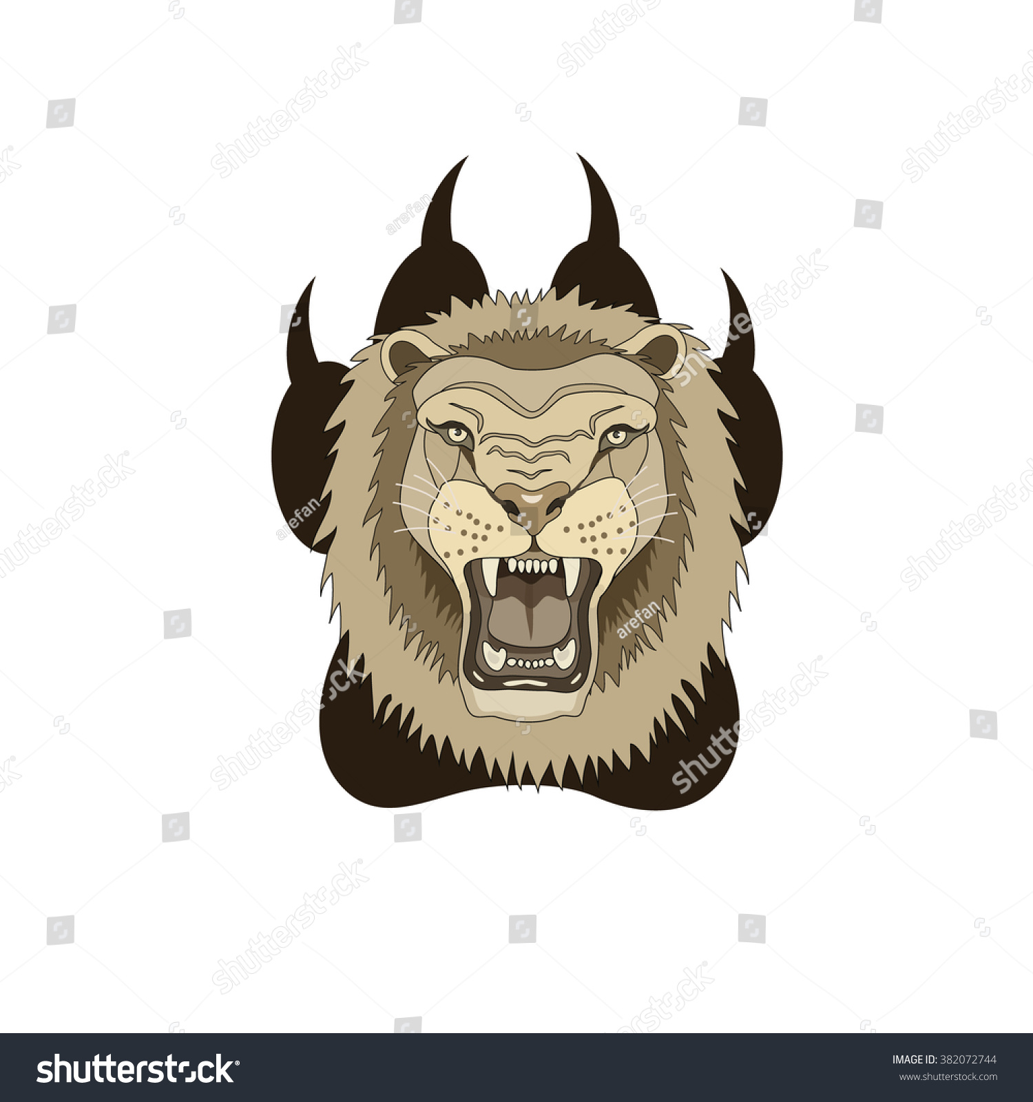 Trace Lion Tattoo Stock Vector (Royalty Free) 382072744