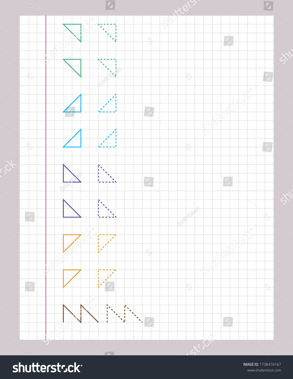 Tracing Lines Worksheet Kids Trace Pattern Stock Vector (Royalty Free ...