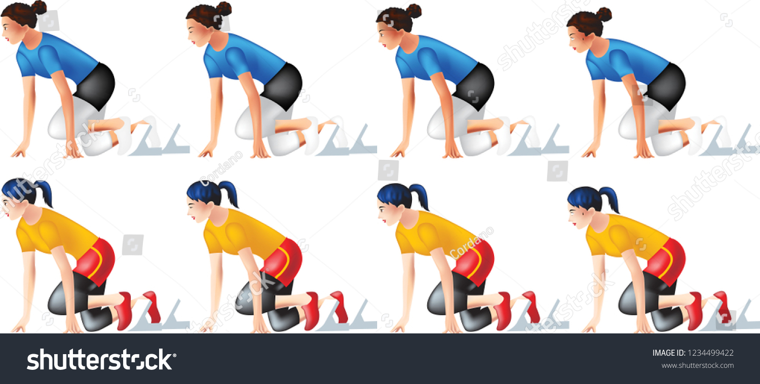 Track Field Ready Animation Set: เวกเตอร์สต็อก (ปลอดค่าลิขสิทธิ์ ...