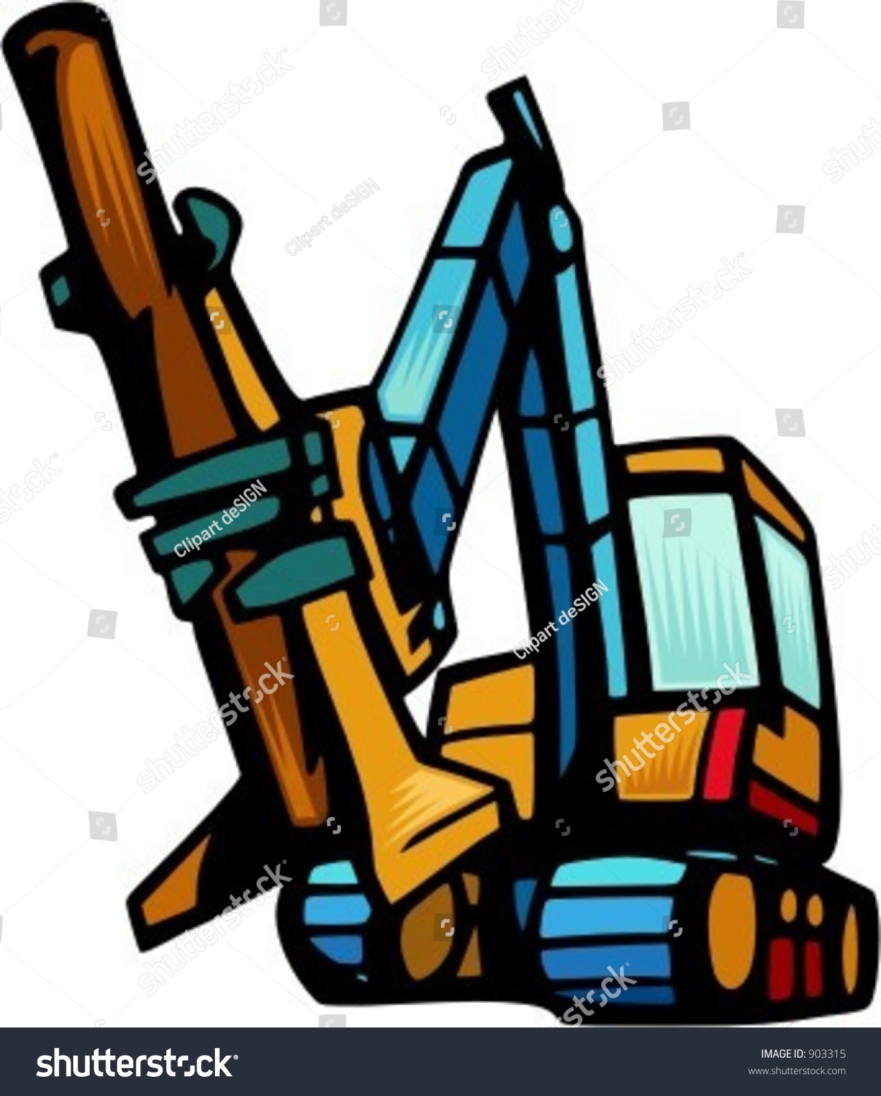 Tracked Feller Bunchervector Illustration Stock Vector Royalty Free 903315