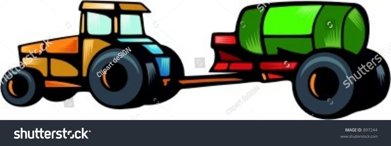 Tractor Carrying Trailervector Illustration Stock Vector (Royalty Free ...