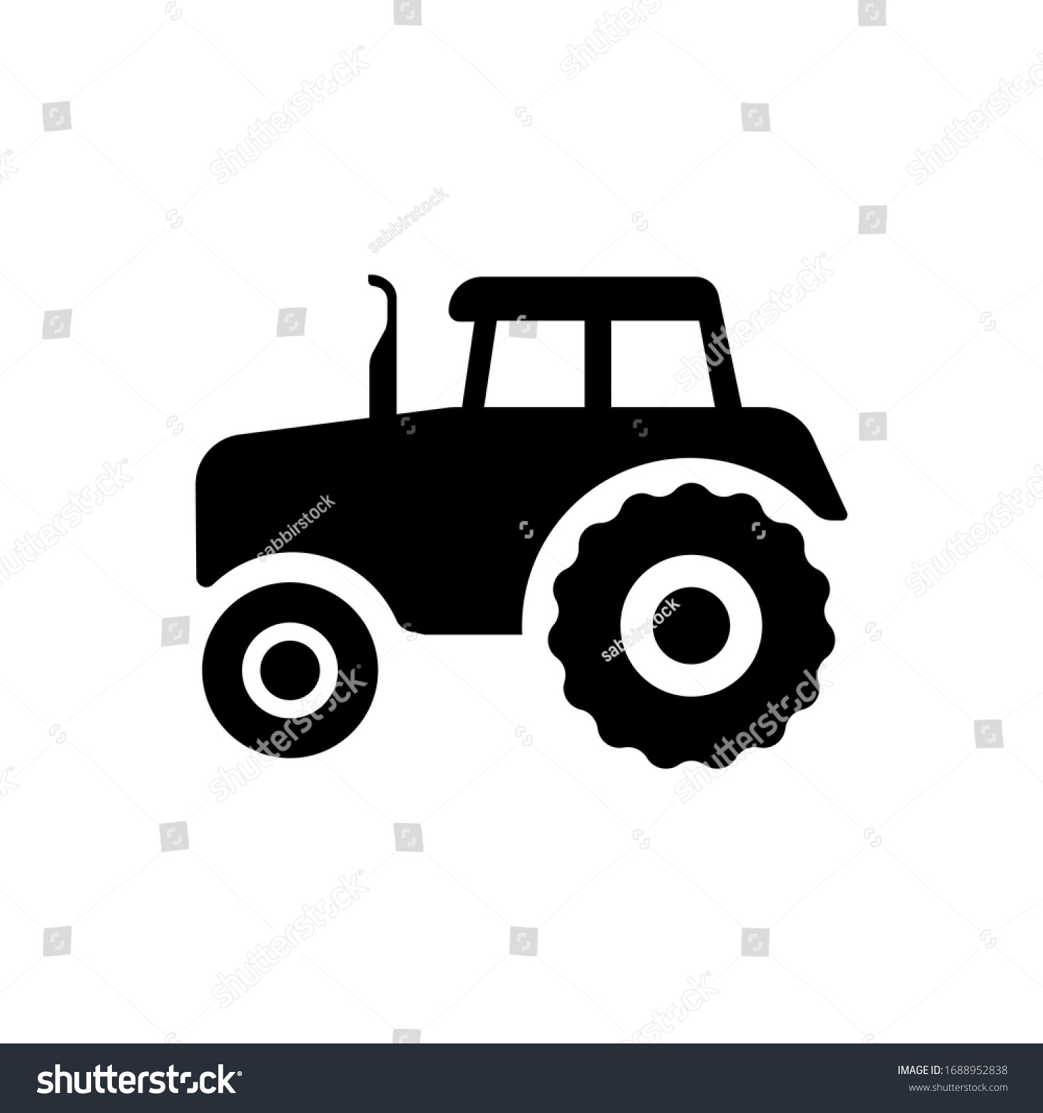Tractor Icon Flat Vector Graphic White Stock Vector (Royalty Free ...