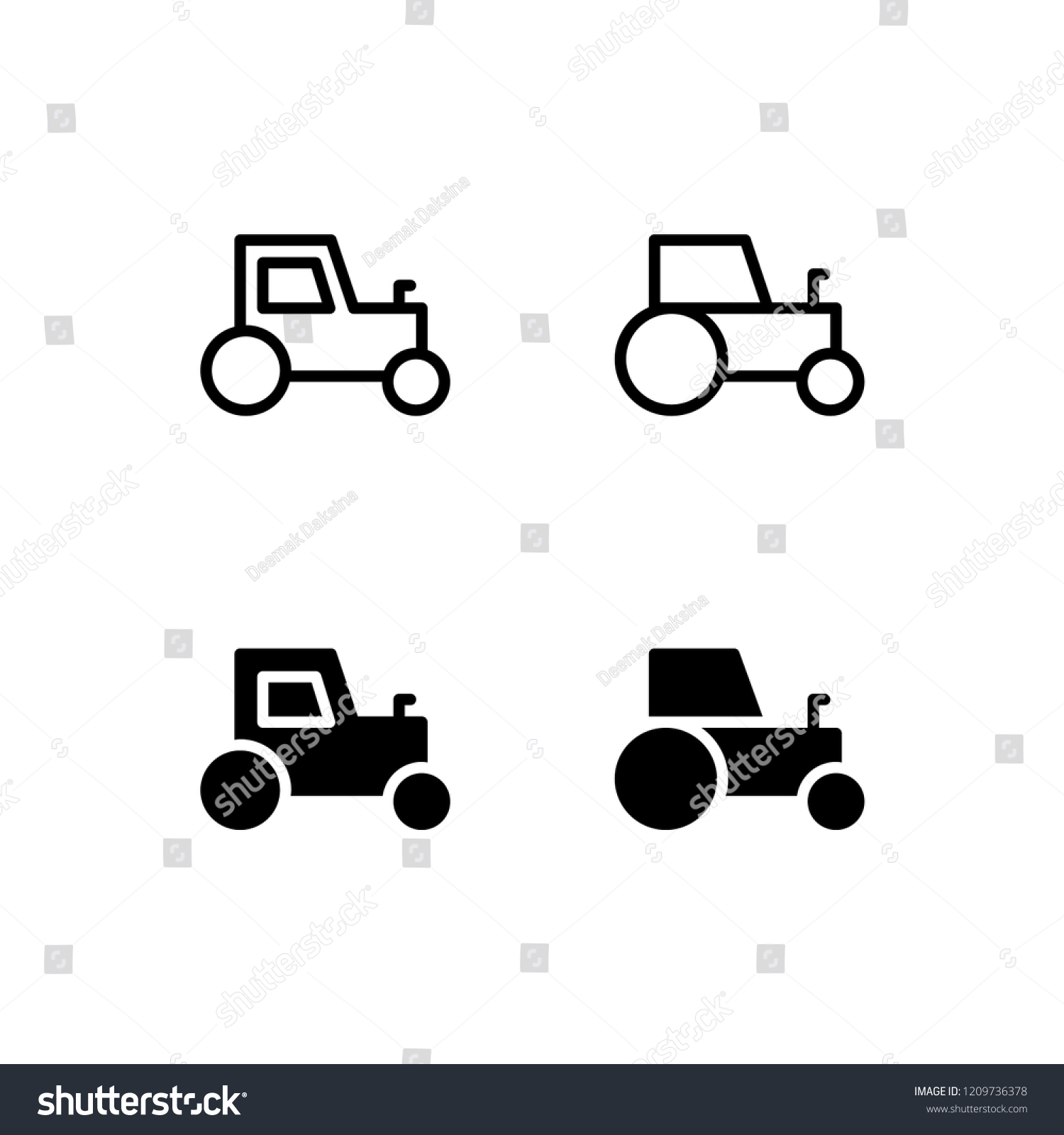 Tractor Icon Logo Vector Symbol Stock Vector (Royalty Free) 1209736378