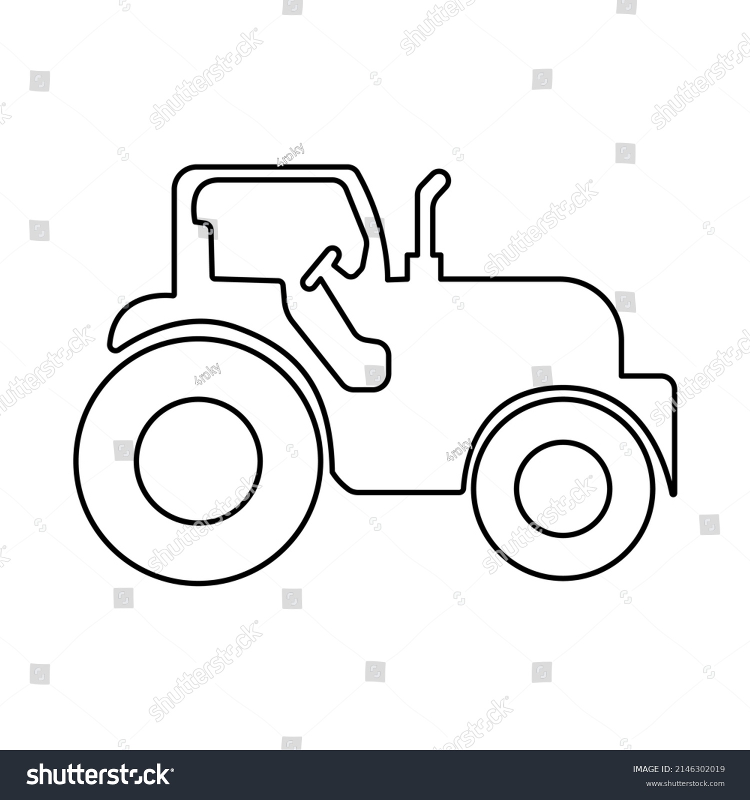 Tractor Icon On White Background Vector Stock Vector (Royalty Free ...