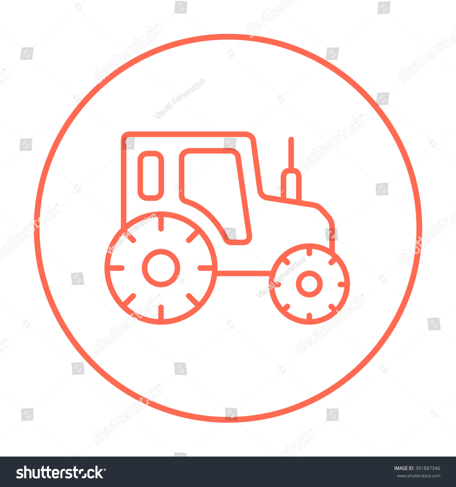 Tractor Line Icon Stock Vector (Royalty Free) 391887346 | Shutterstock