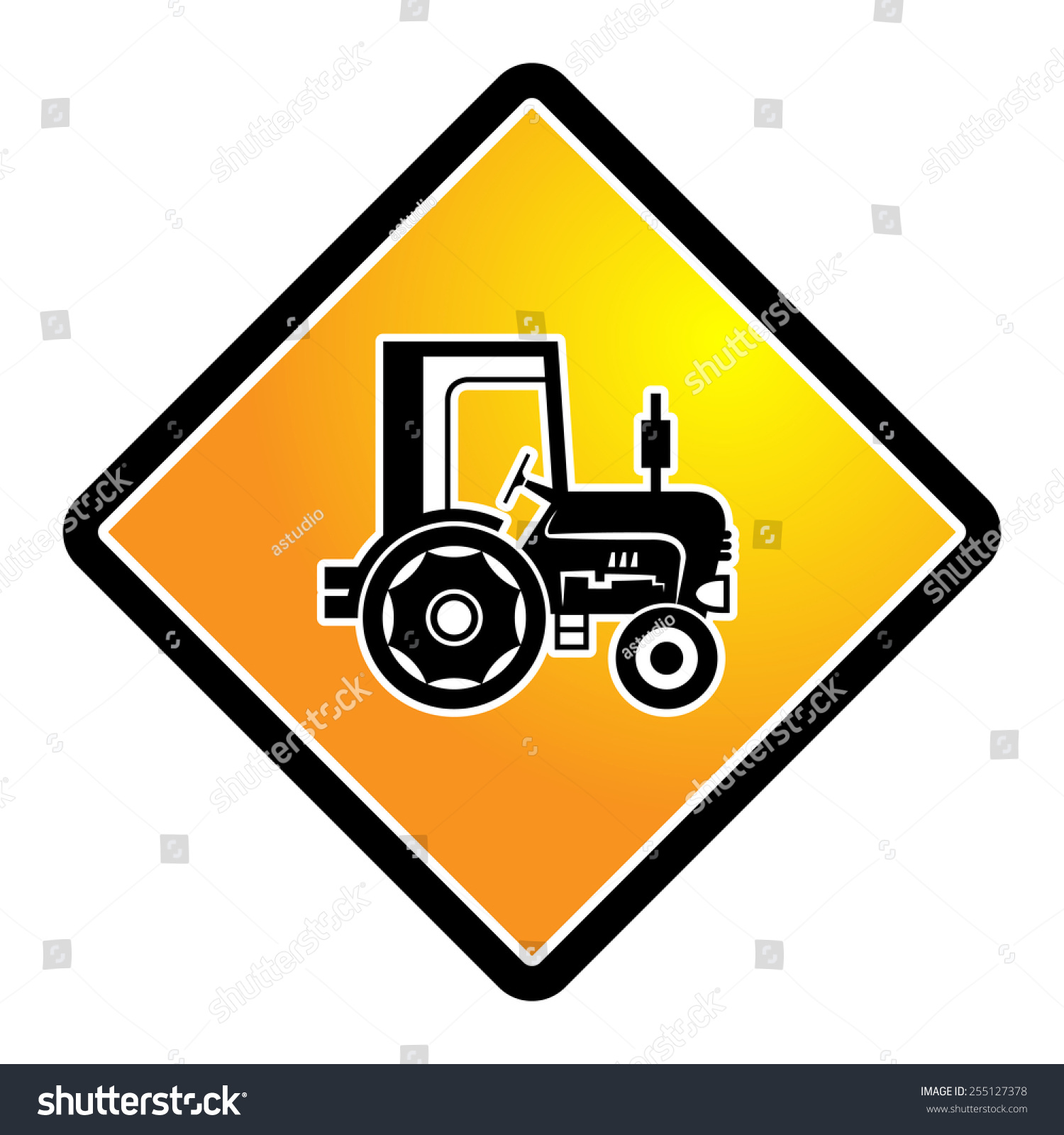 Vektor Stok Tractor Sign Vector Illustration (Tanpa Royalti) 255127378 ...