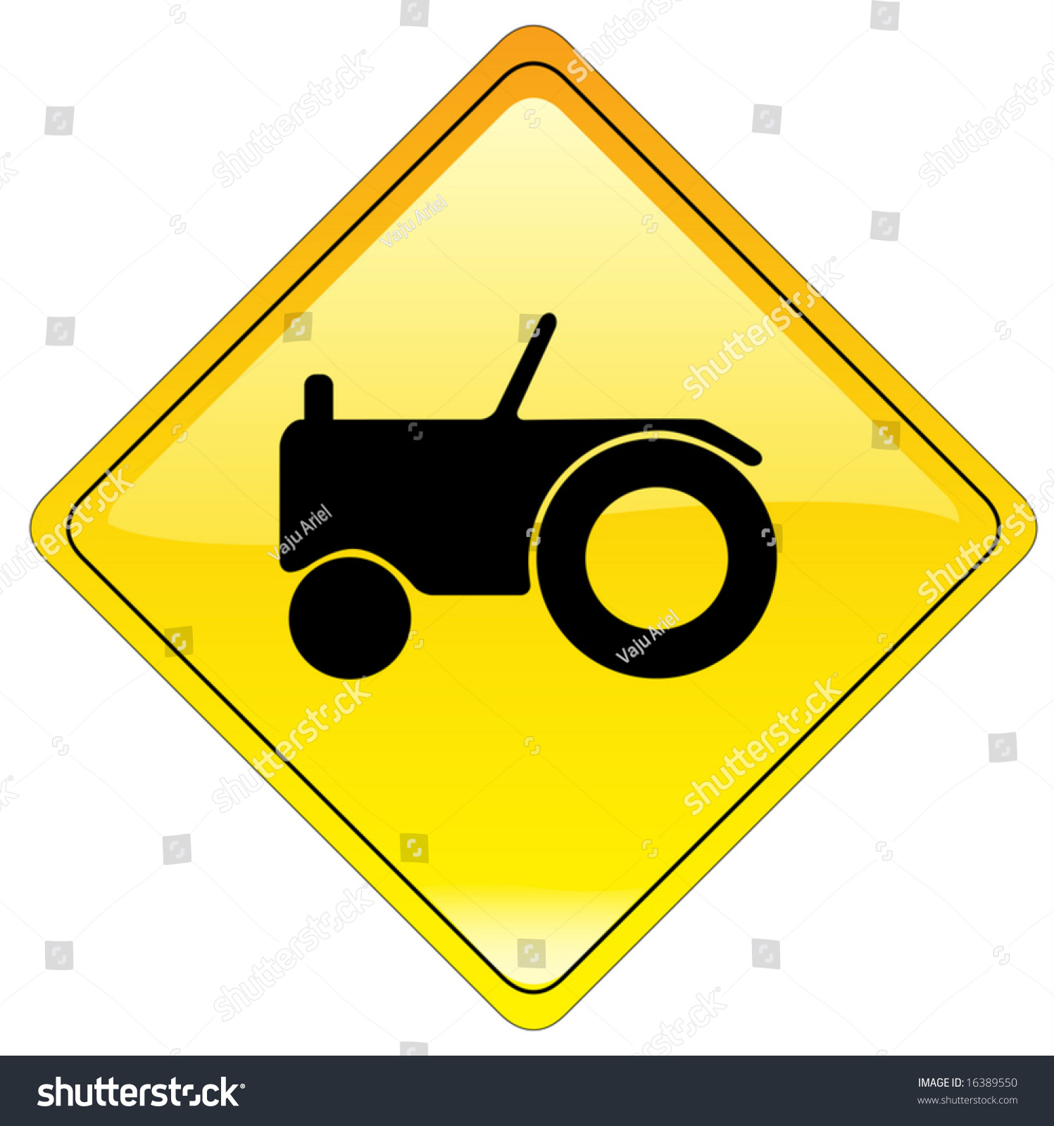 Tractor Warning Sign Us Style Vector Stock Vector (Royalty Free) 16389550