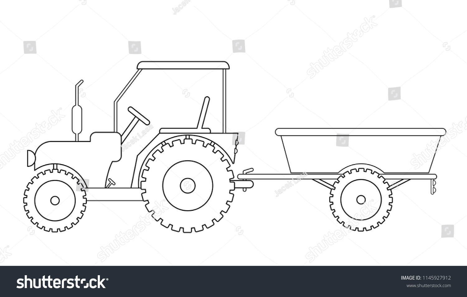 Tractor Trailer Drawing Vector Eps 10: เวกเตอร์สต็อก (ปลอดค่าลิขสิทธิ์ ...