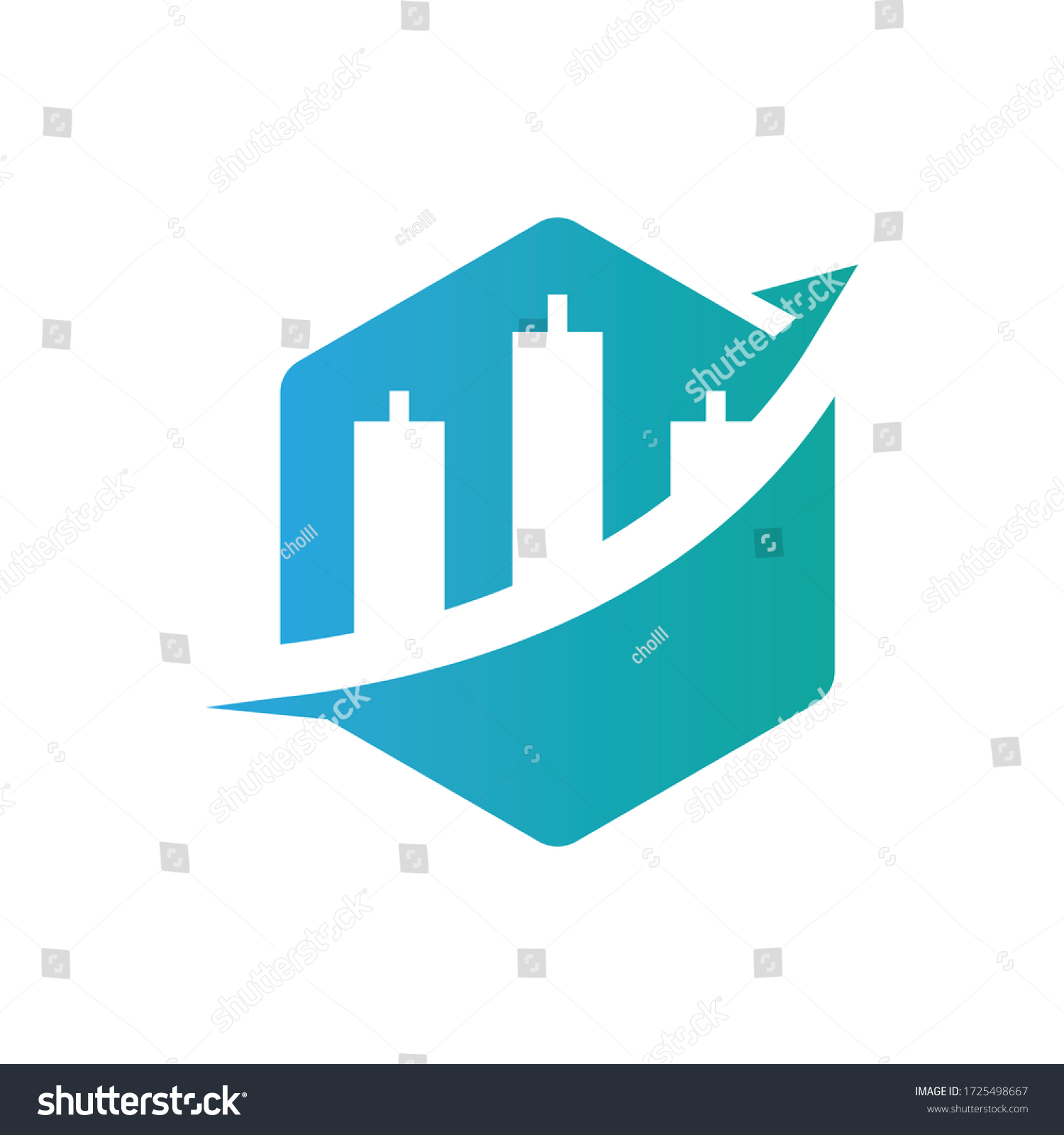 Trading Bar Chart Logo Design Vector Stock Vector (Royalty Free) 1725498667