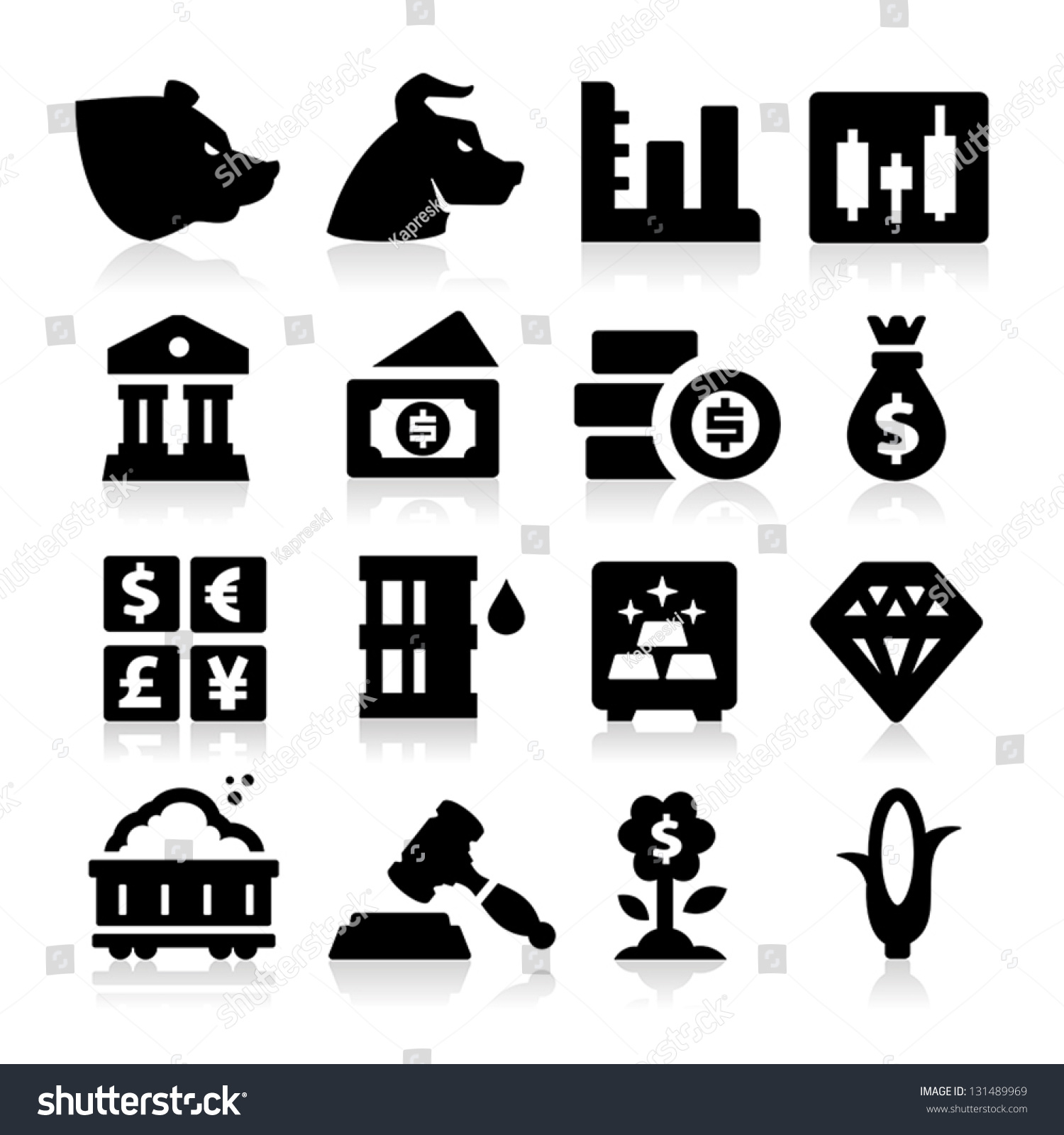 Trading Icons Stock Vector Illustration 131489969 : Shutterstock