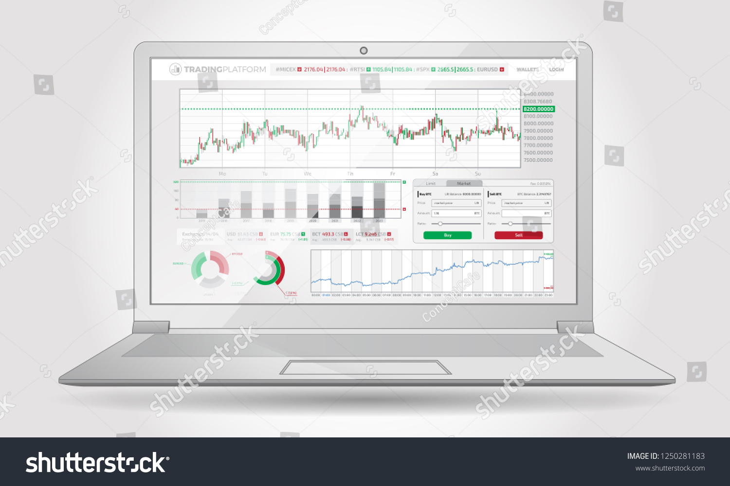 Trading Platform Interface Infographic Elements Stock Vector (Royalty ...