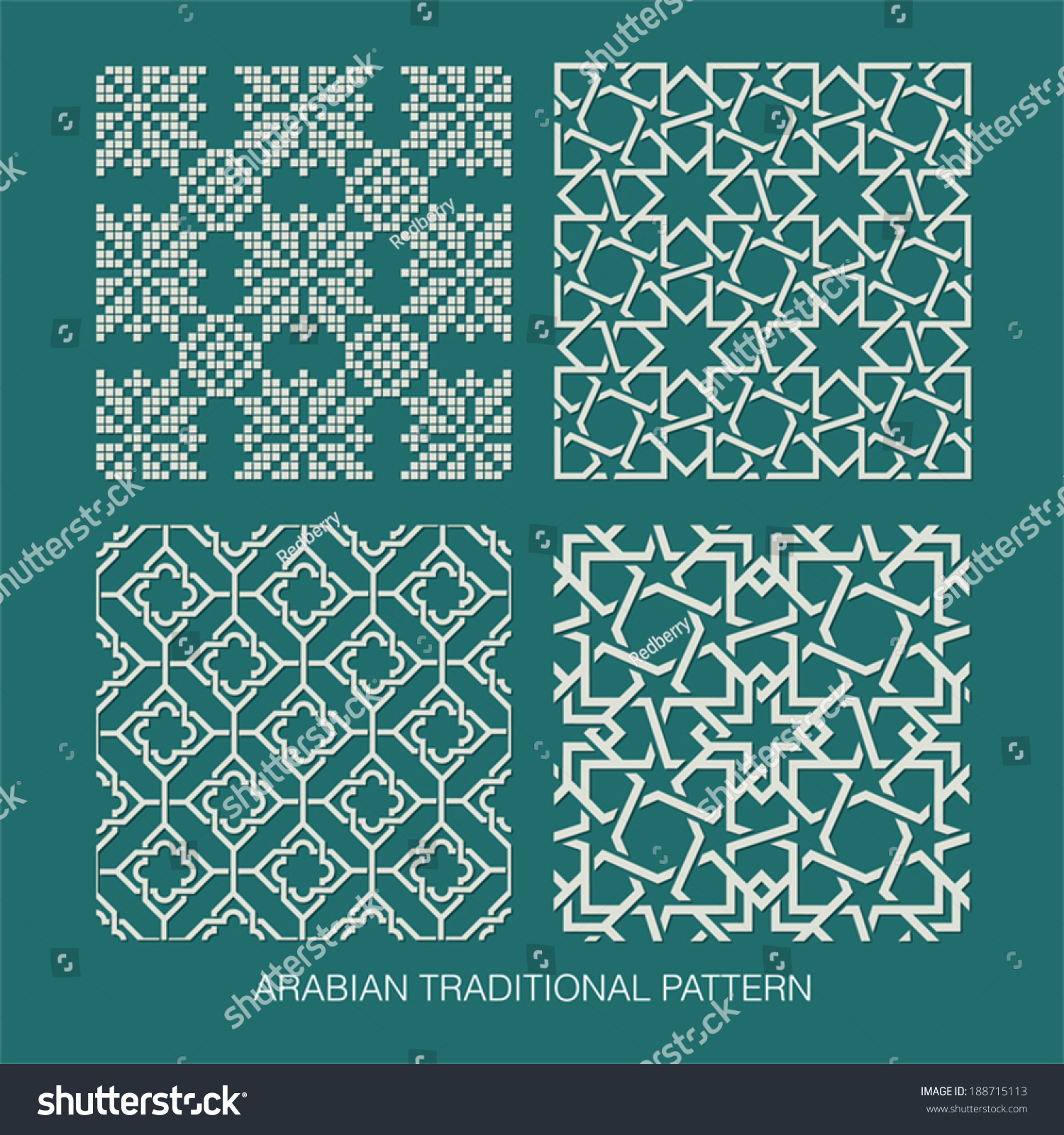 Traditional Arabian Pattern Stock Vector (Royalty Free) 188715113 ...