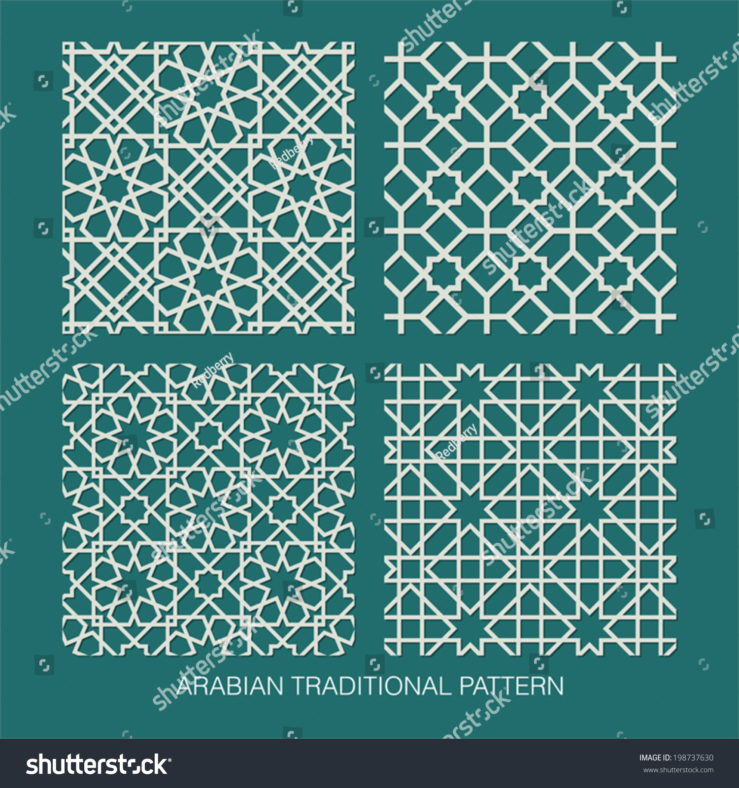 Traditional Arabian Pattern Stock Vector (Royalty Free) 198737630