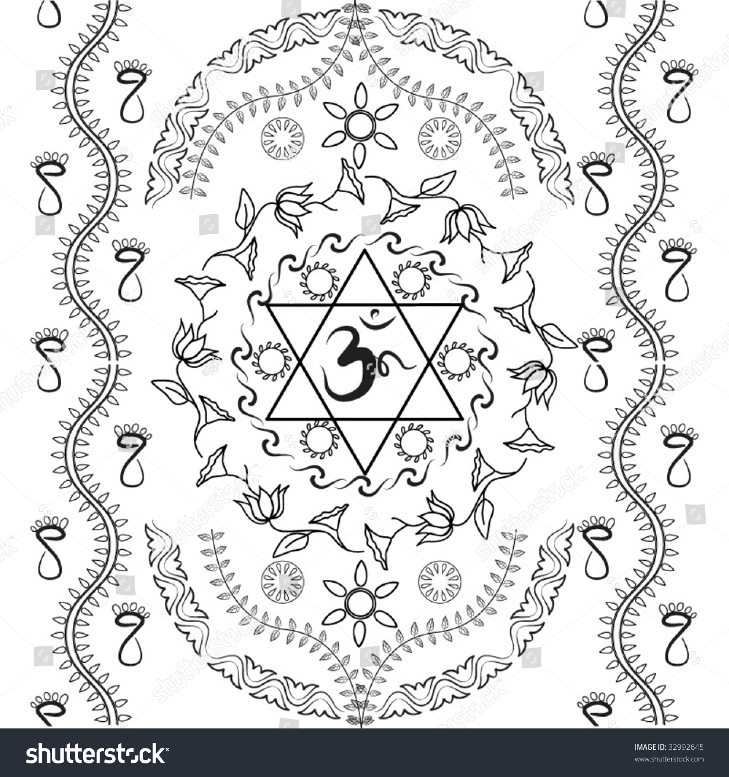 Traditional Art Design Three Stock Vector (Royalty Free) 32992645 ...