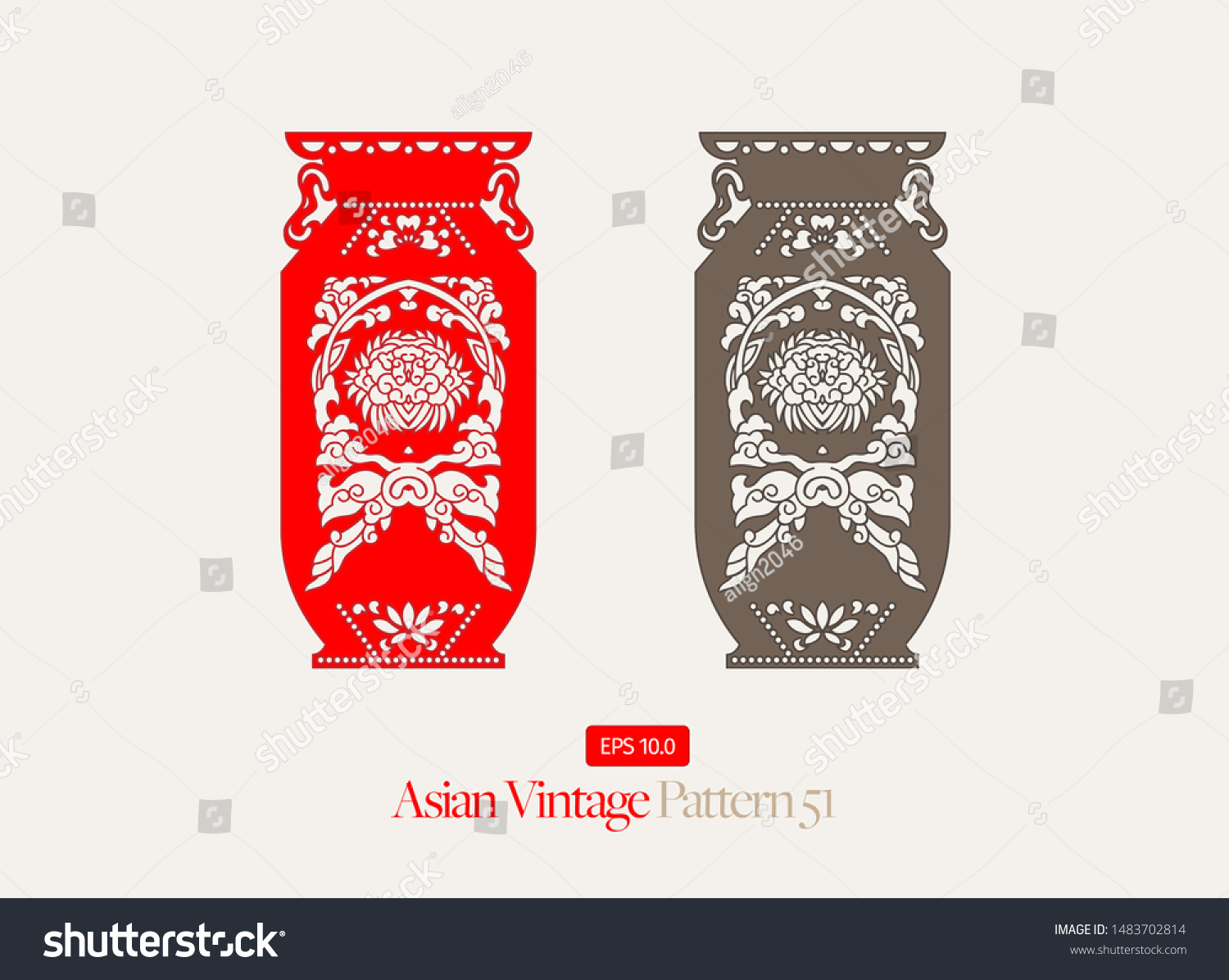 Traditional Asian Paper Cutting Pattern Vector Stock Vector (Royalty ...