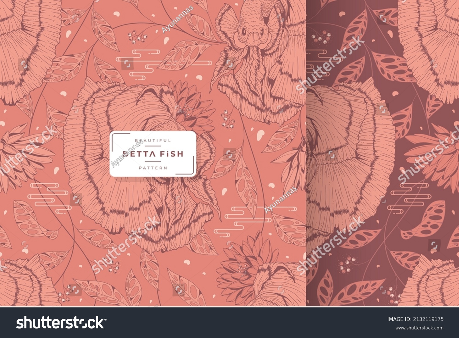 Traditional Batik Fish Pattern Design Stock Vector (Royalty Free ...