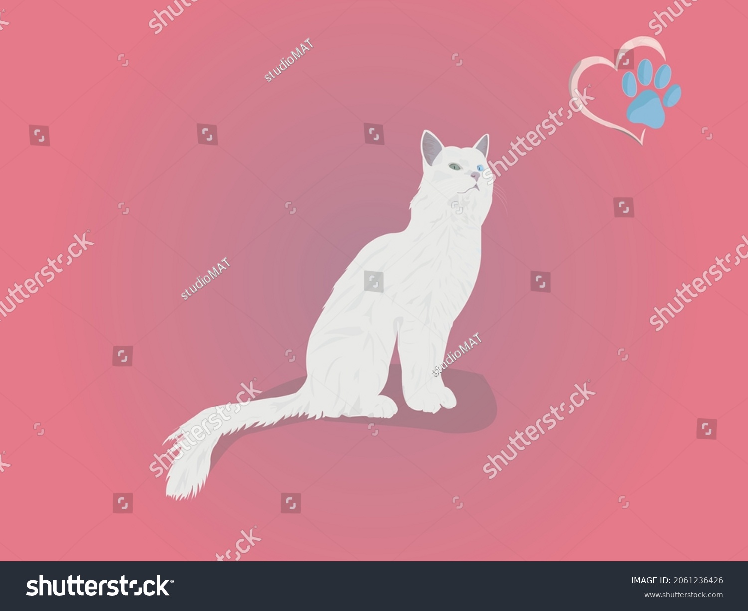 Traditional Cute Van Cat Vector Stock Vector (Royalty Free) 2061236426