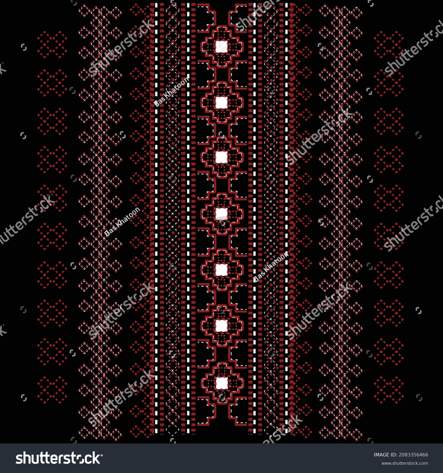 Traditional Embroidery Pattern Border Background Stock Vector (Royalty ...