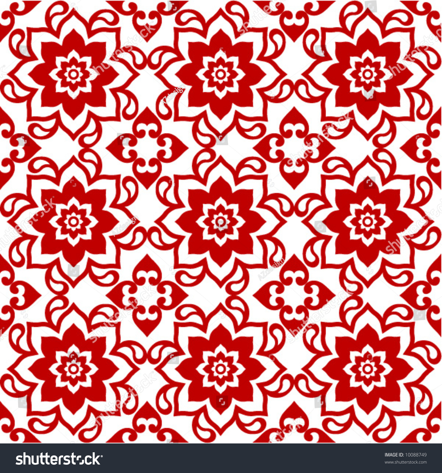 Traditional Floral Pattern Stock Vector (Royalty Free) 10088749 ...