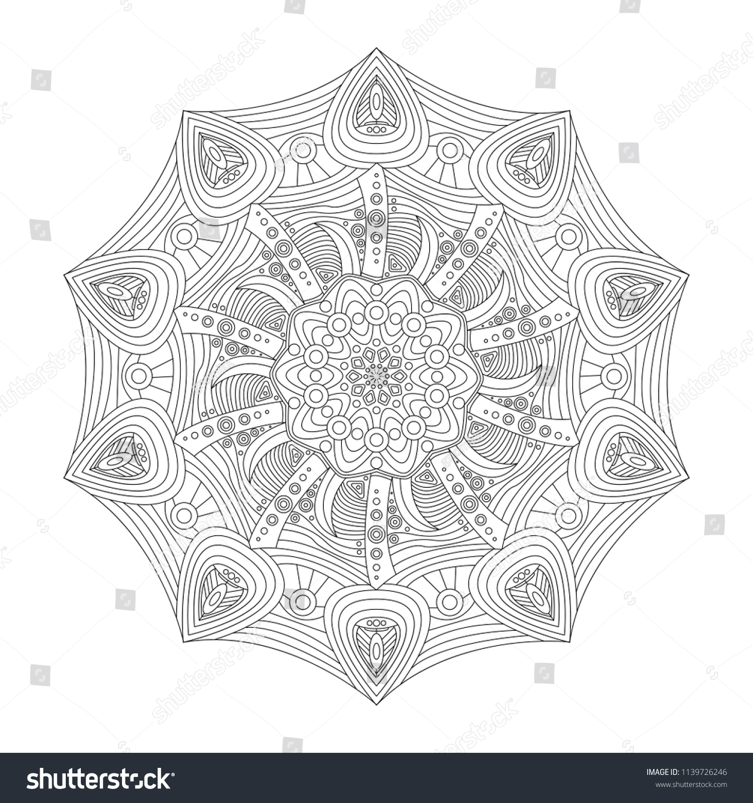 Traditional Indian Pattern Round Composite Pattern Stock Vector ...