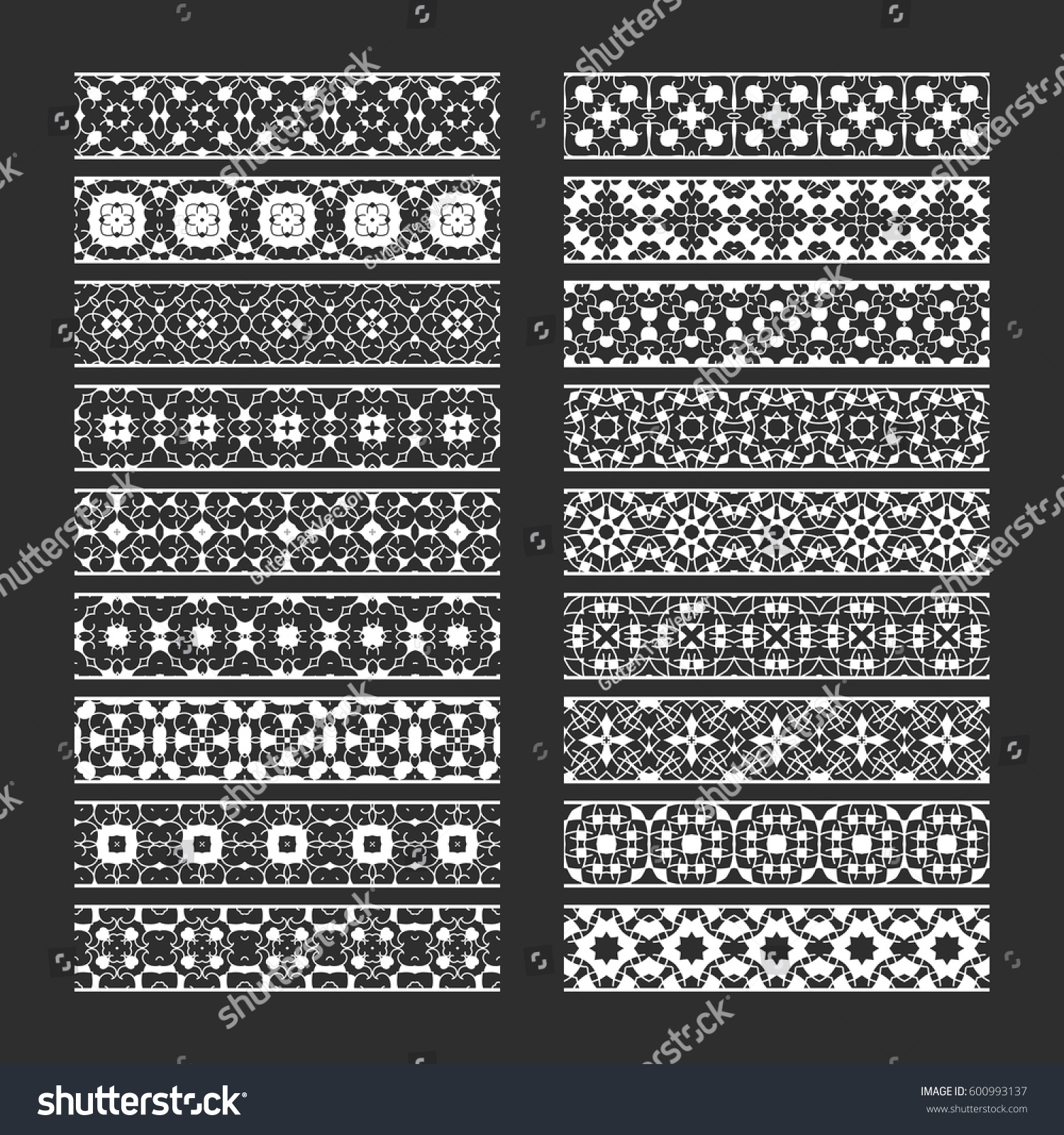 Traditional Ornamental Elements Vector Brushes Creating Stock Vector ...