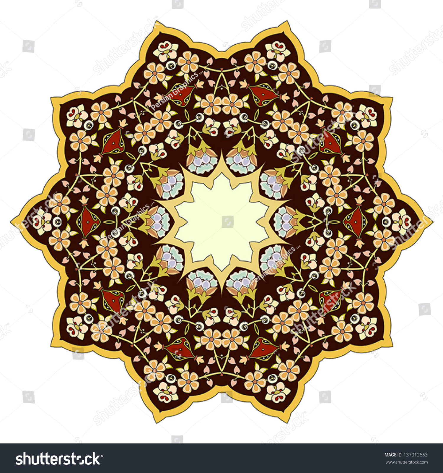 Traditional Persian-Islamic Pattern Stock Vector Illustration 137012663 ...